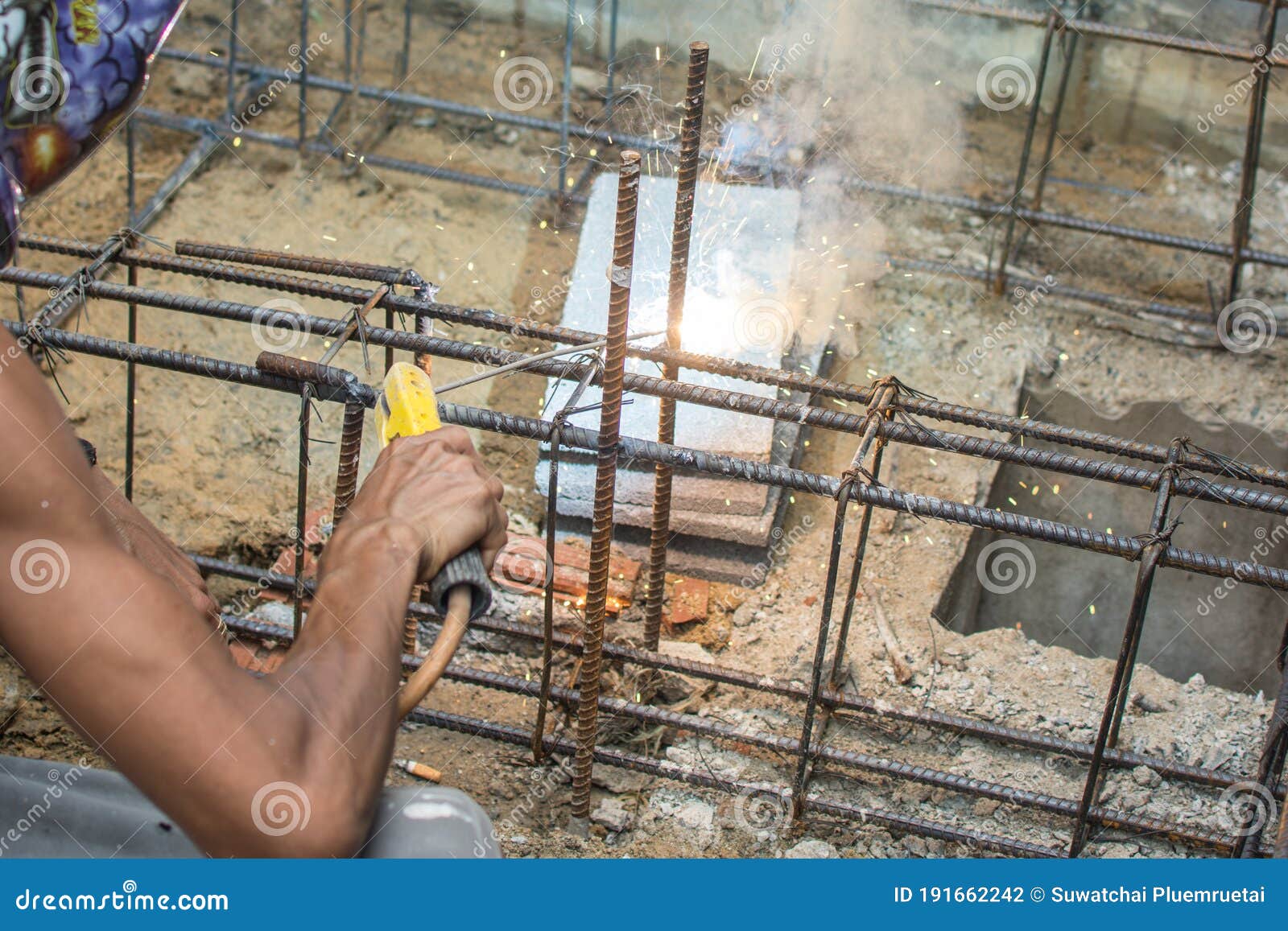 Worker Welding Steel Structure Stock Photo - Image of proletarian ...