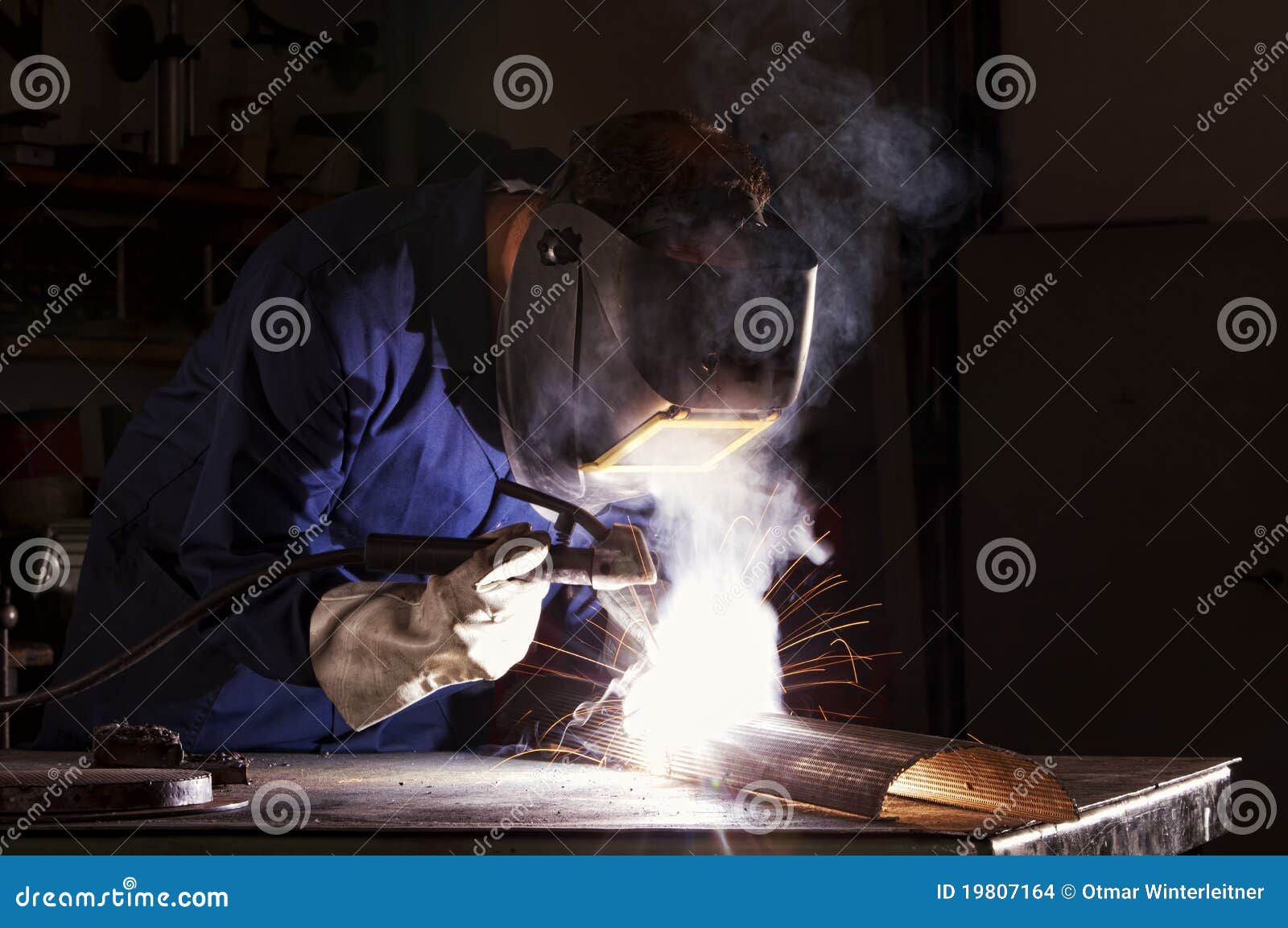 Worker Welding in Workshop. Stock Photo - Image of industry, repairing ...