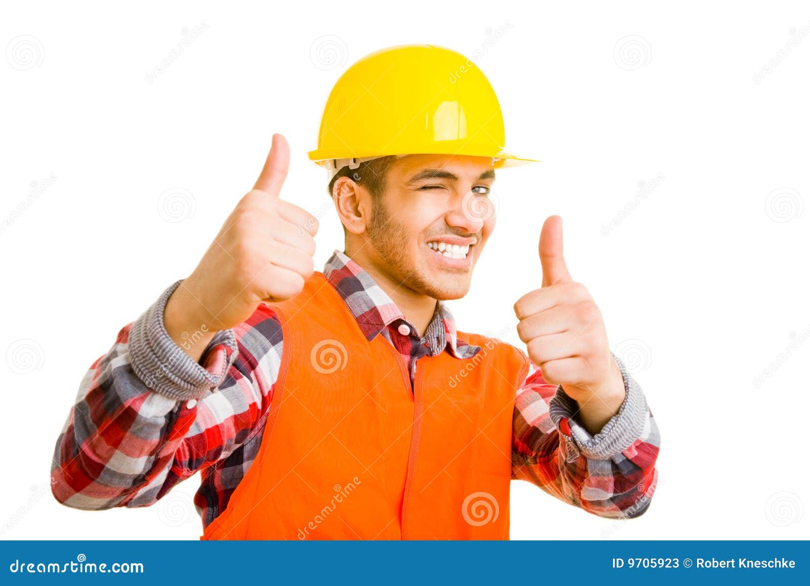 Worker winking stock image. Image of copy, safety, construction - 9705923