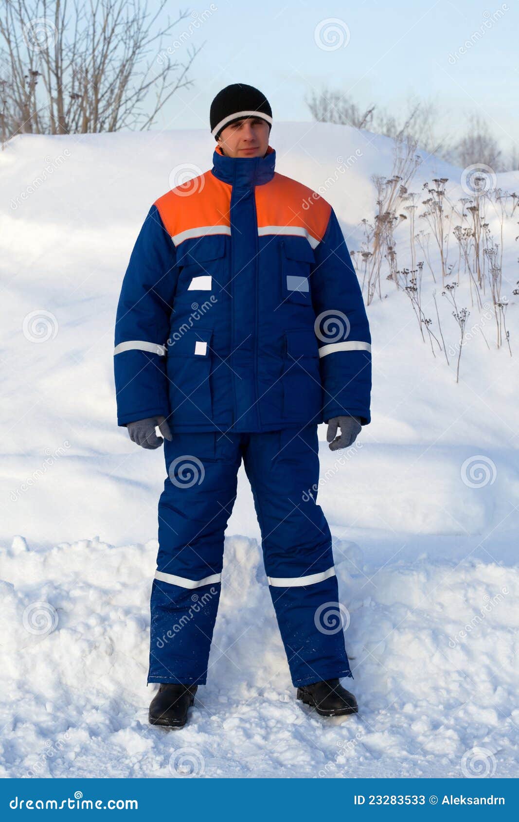Worker in the Winter Suit Consisting Stock Image - Image of personnel ...