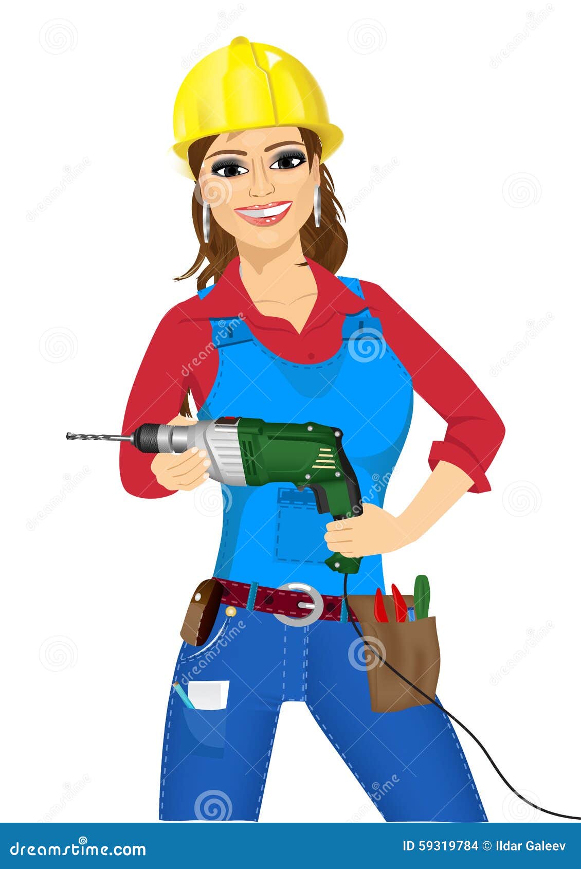 Female Construction Worker Clipart