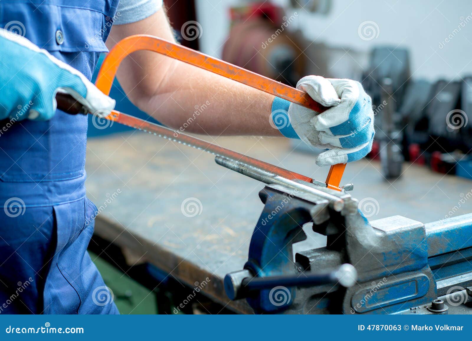 Worker on Work Bench in Factory Stock Image - Image of plant, metering ...