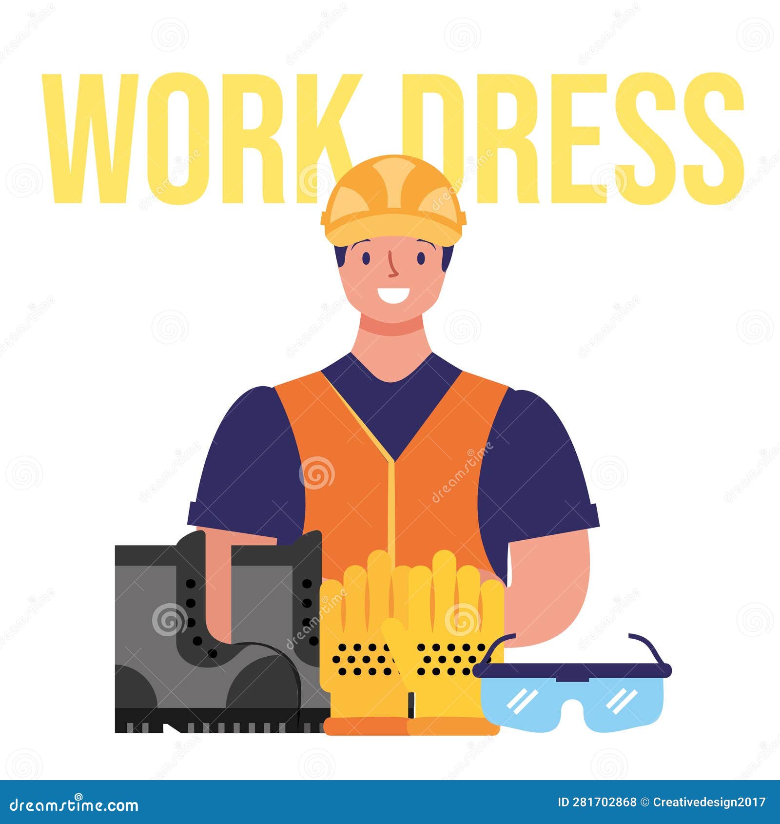 Worker with work dress stock vector. Illustration of equipment - 281702868