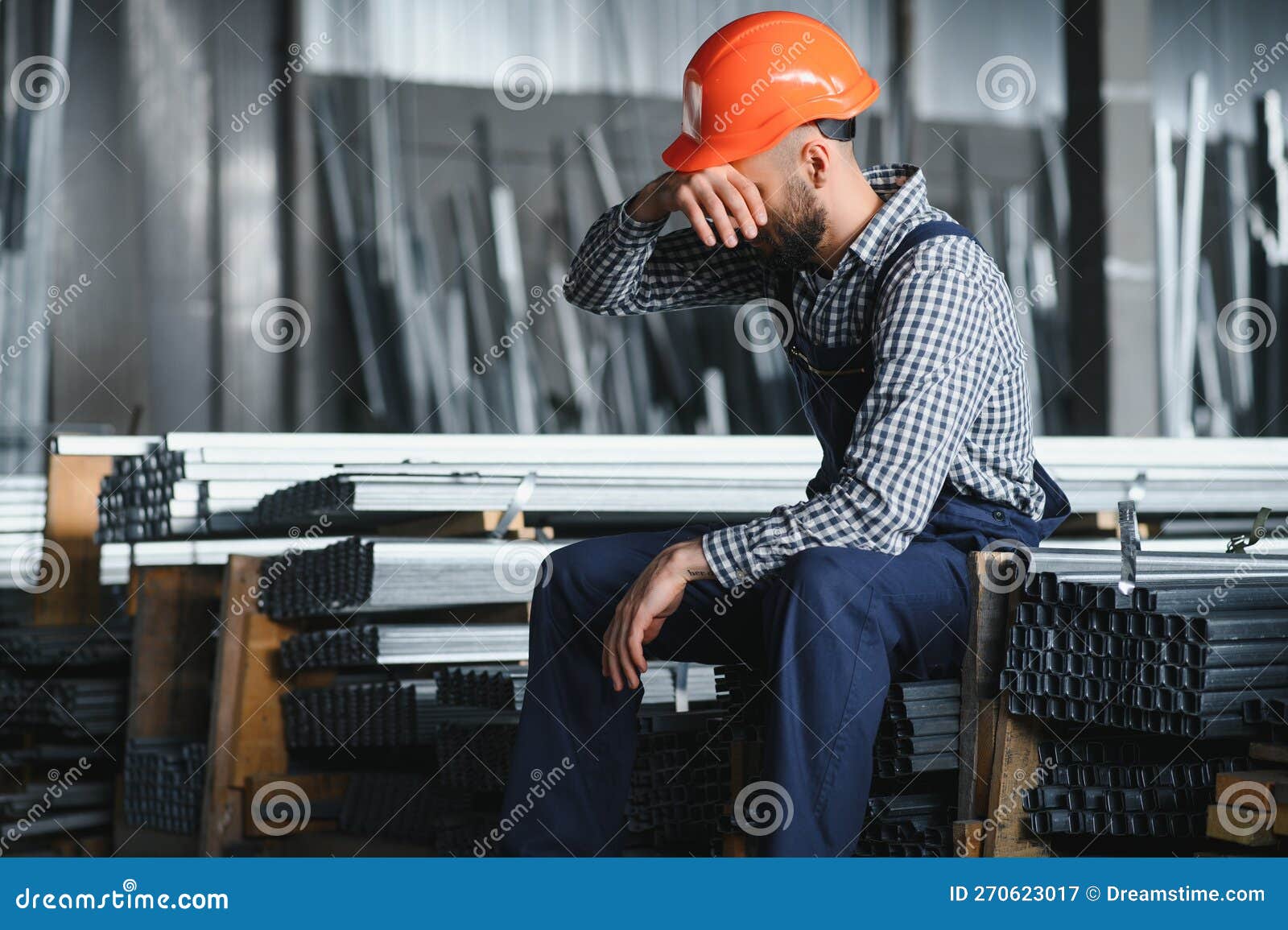Worker Work Hard ,Engineer Tired Work in Factory, Man Working in Danger ...