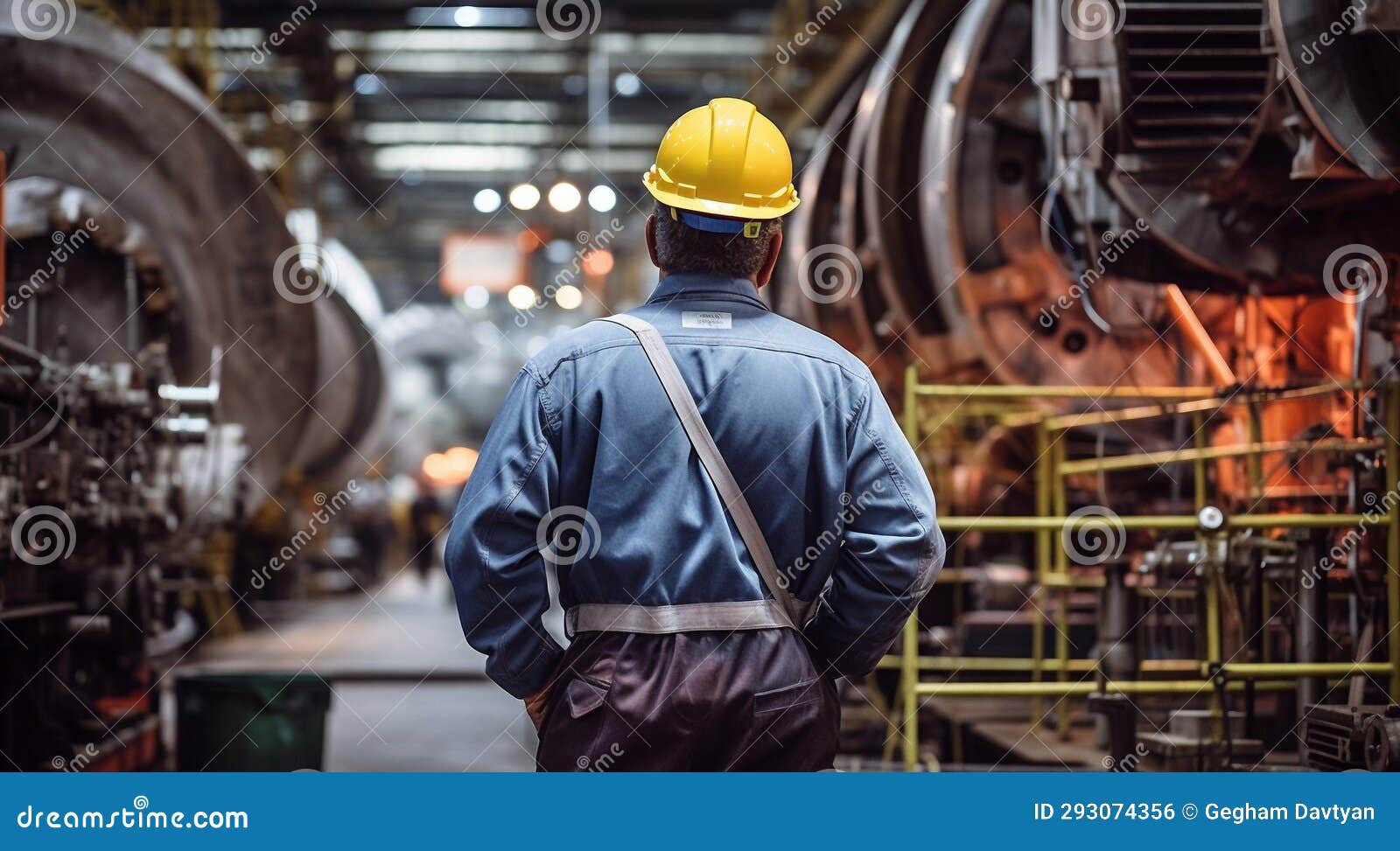 Hard Worker in the Factory, Worker in Working Place, Security Worker at ...