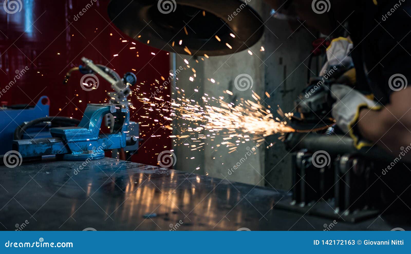 Worker at Work with His Grinder Stock Image - Image of grind, labor ...