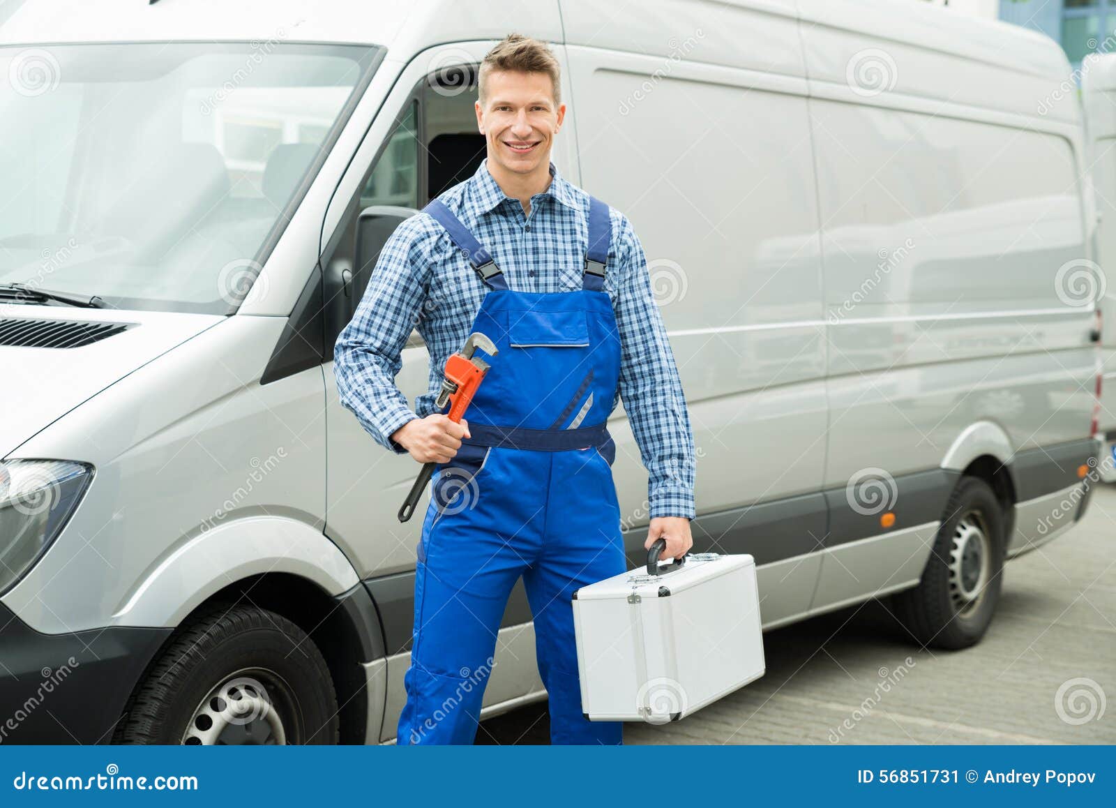 Worker with Work Tool and Toolbox Stock Image - Image of maintenance ...