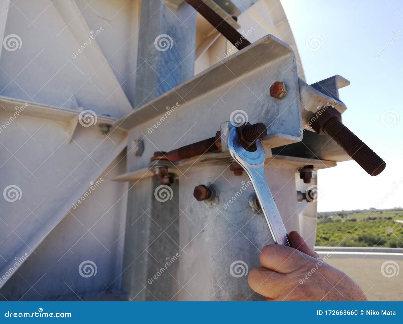 Worker at Work on a Two-meter Dish Stock Photo - Image of girl ...