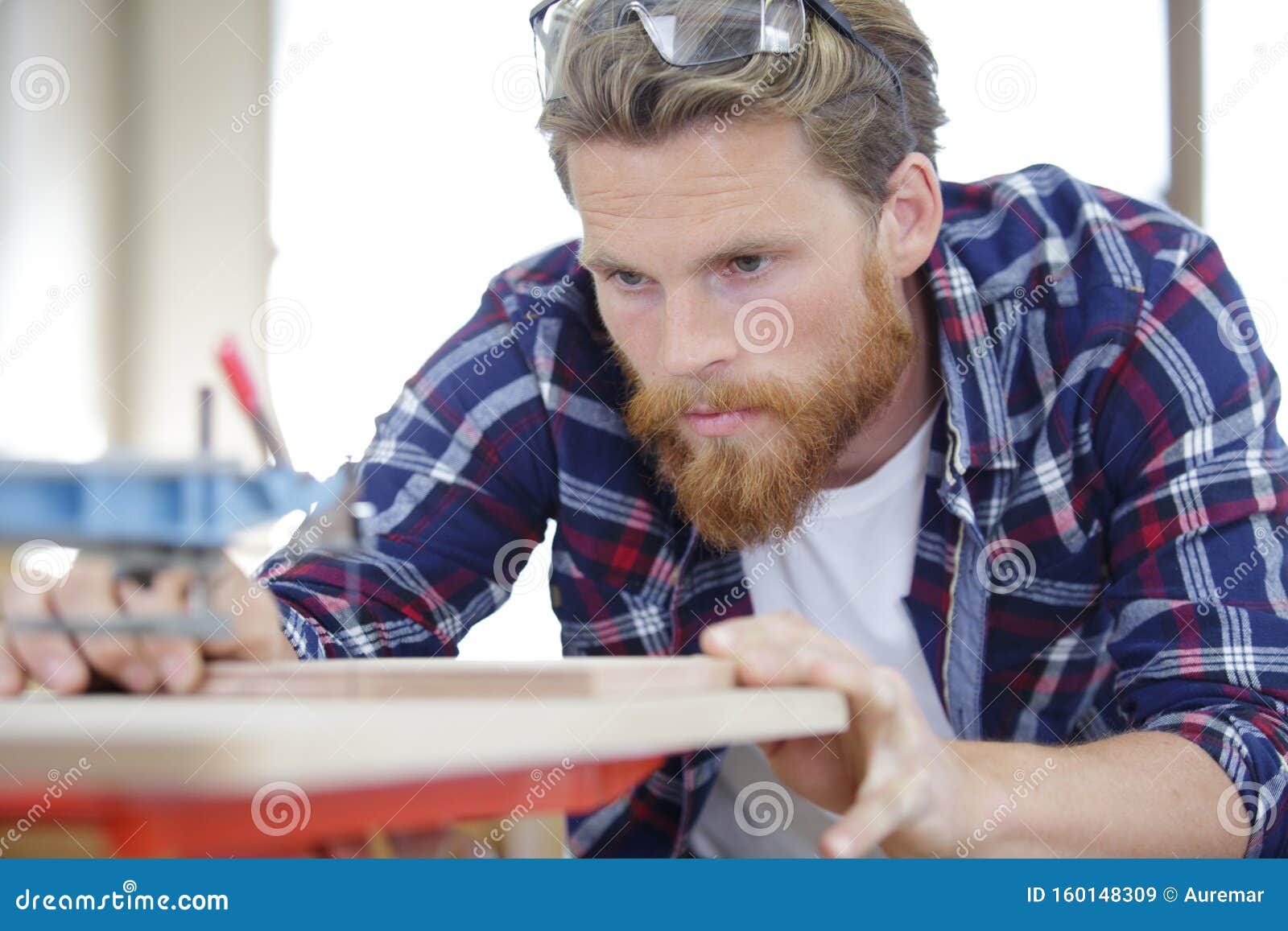Worker Working on Board in Factory Stock Image - Image of plant ...