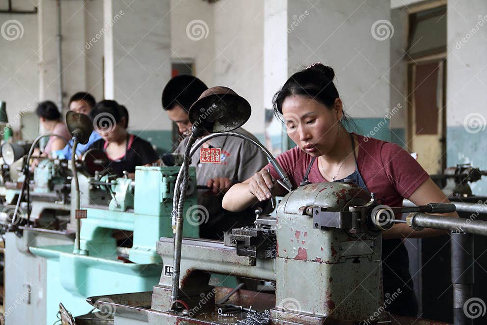Worker Working in Chinese Factory Editorial Photo - Image of condition ...
