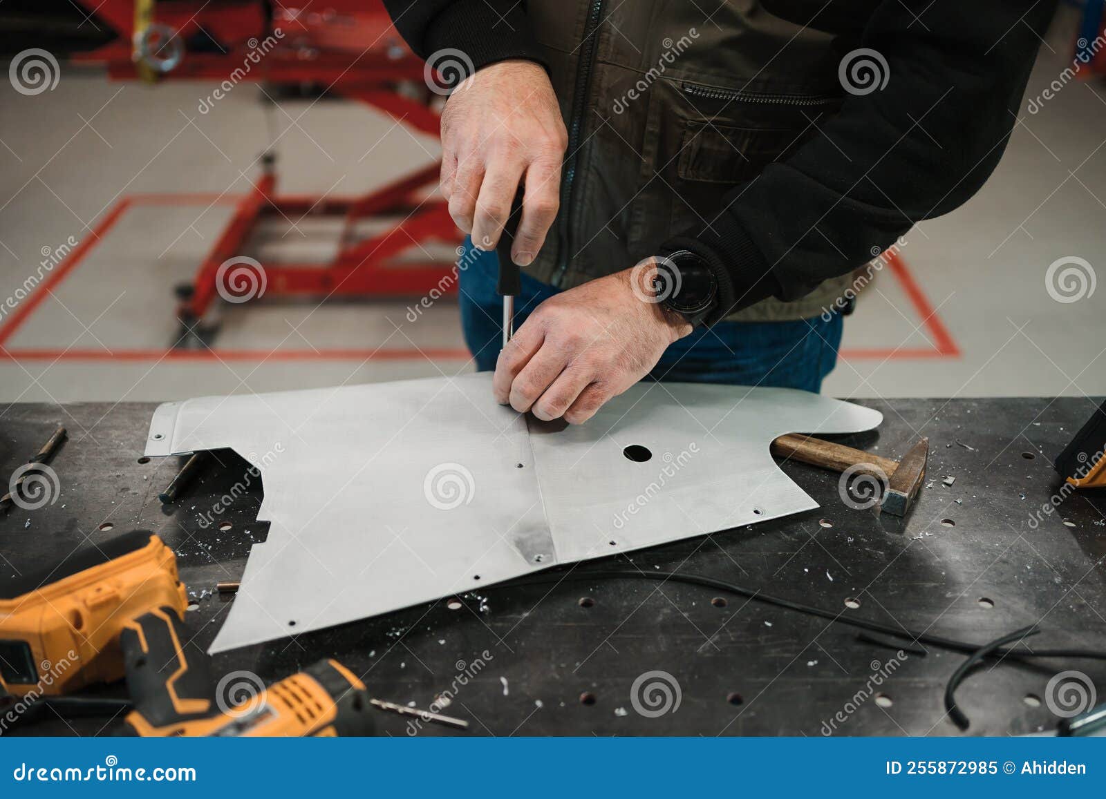 Worker Working with a Circular Grinder Stock Image - Image of process ...
