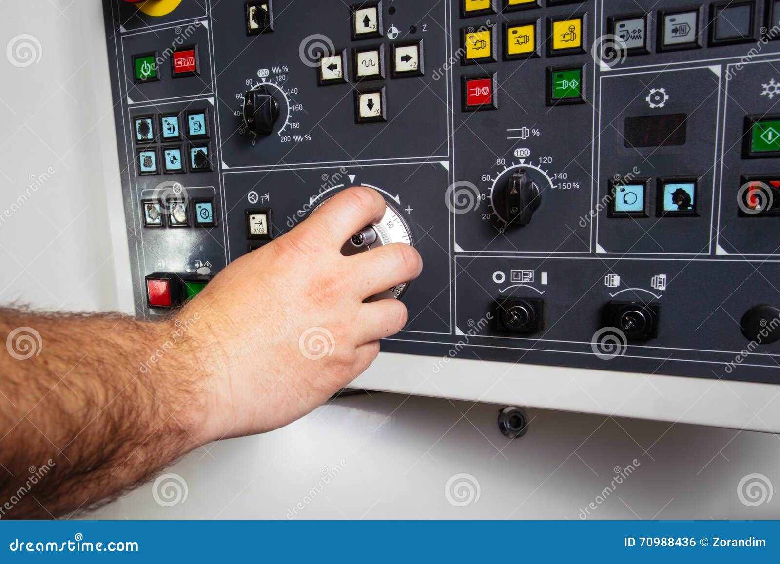 Worker Working with Cnc Machine at Workshop Stock Photo - Image of ...