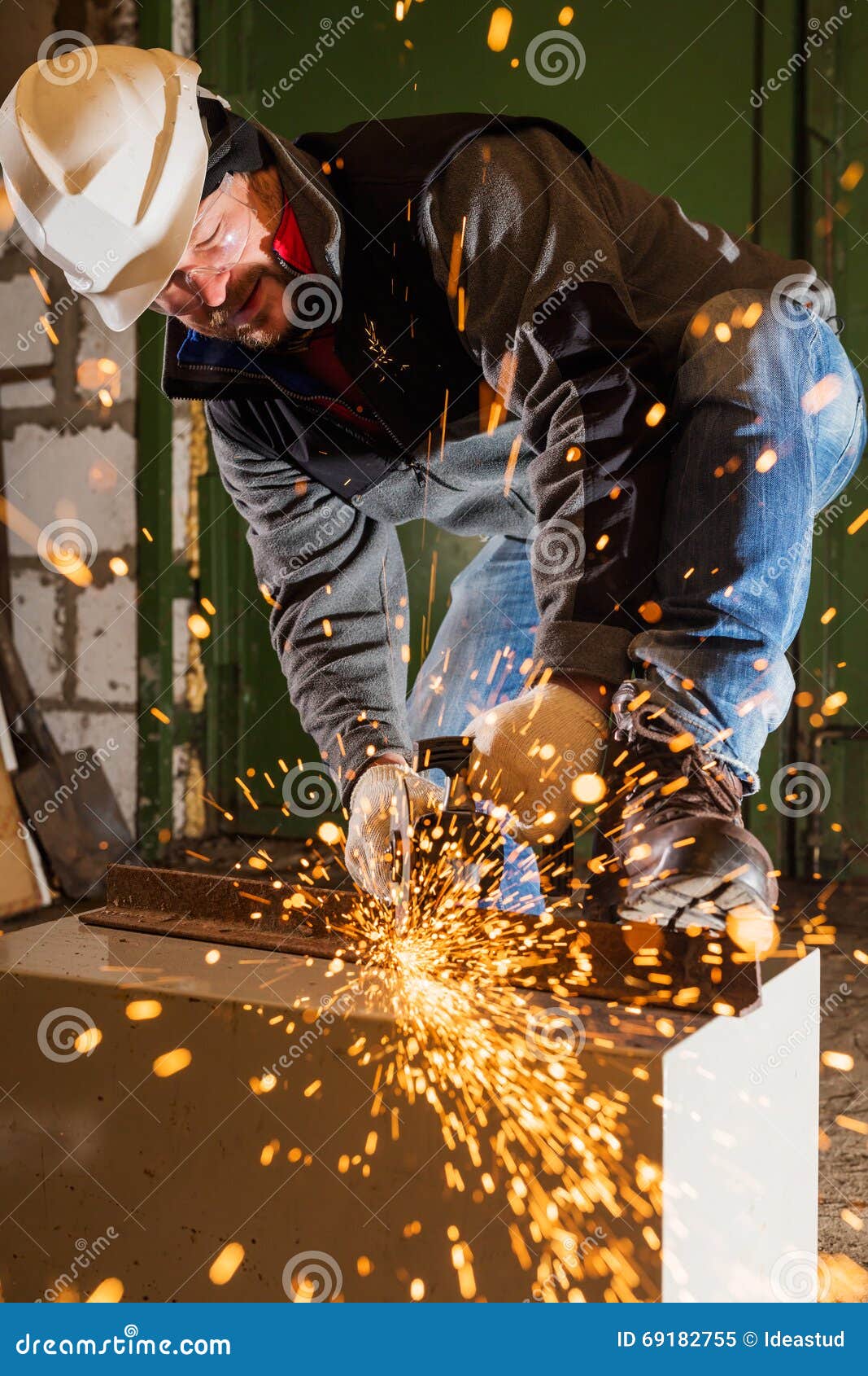 Worker Working of a Grinding Machine Stock Image - Image of instrument ...