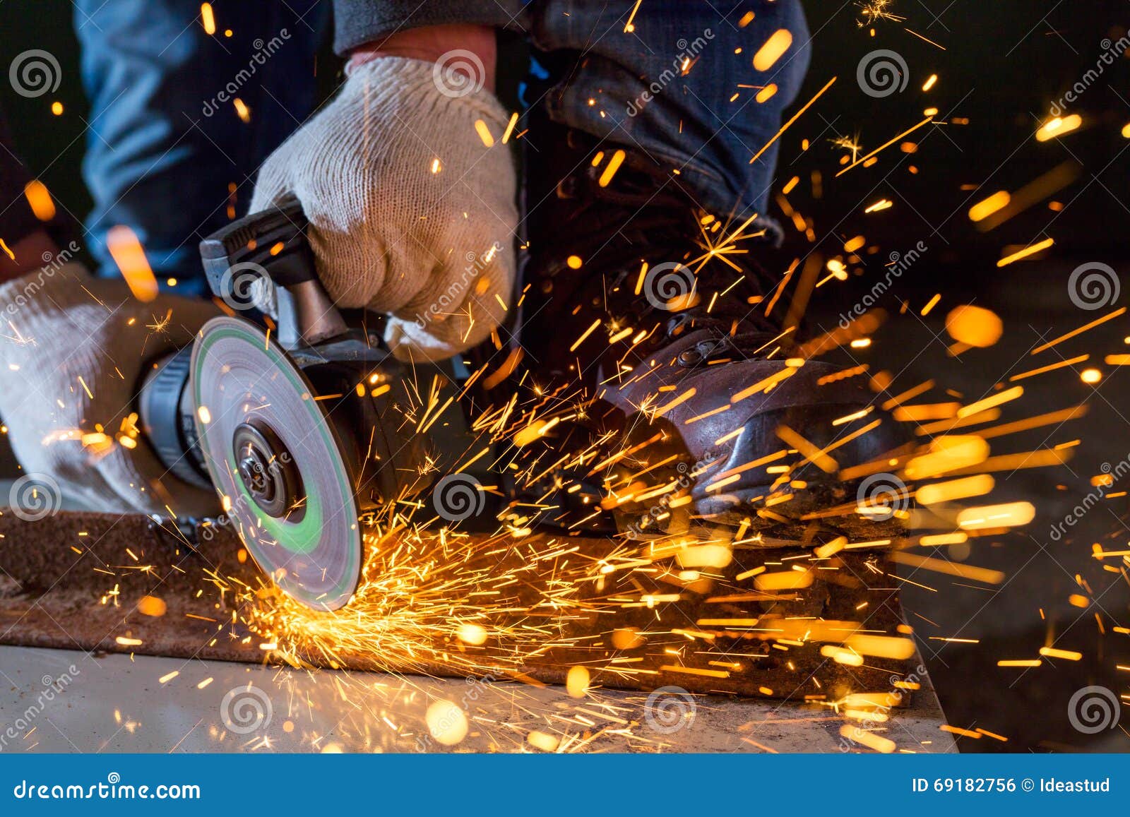 Worker Working of a Grinding Machine Stock Photo - Image of danger ...