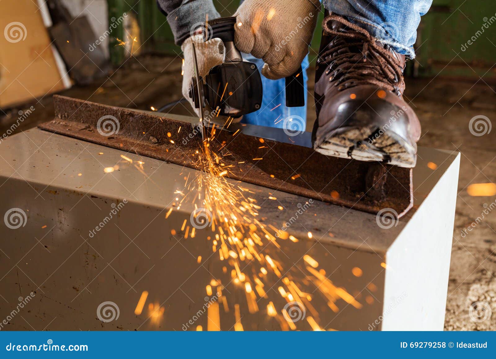 Worker Working of a Grinding Machine Stock Photo - Image of metal ...