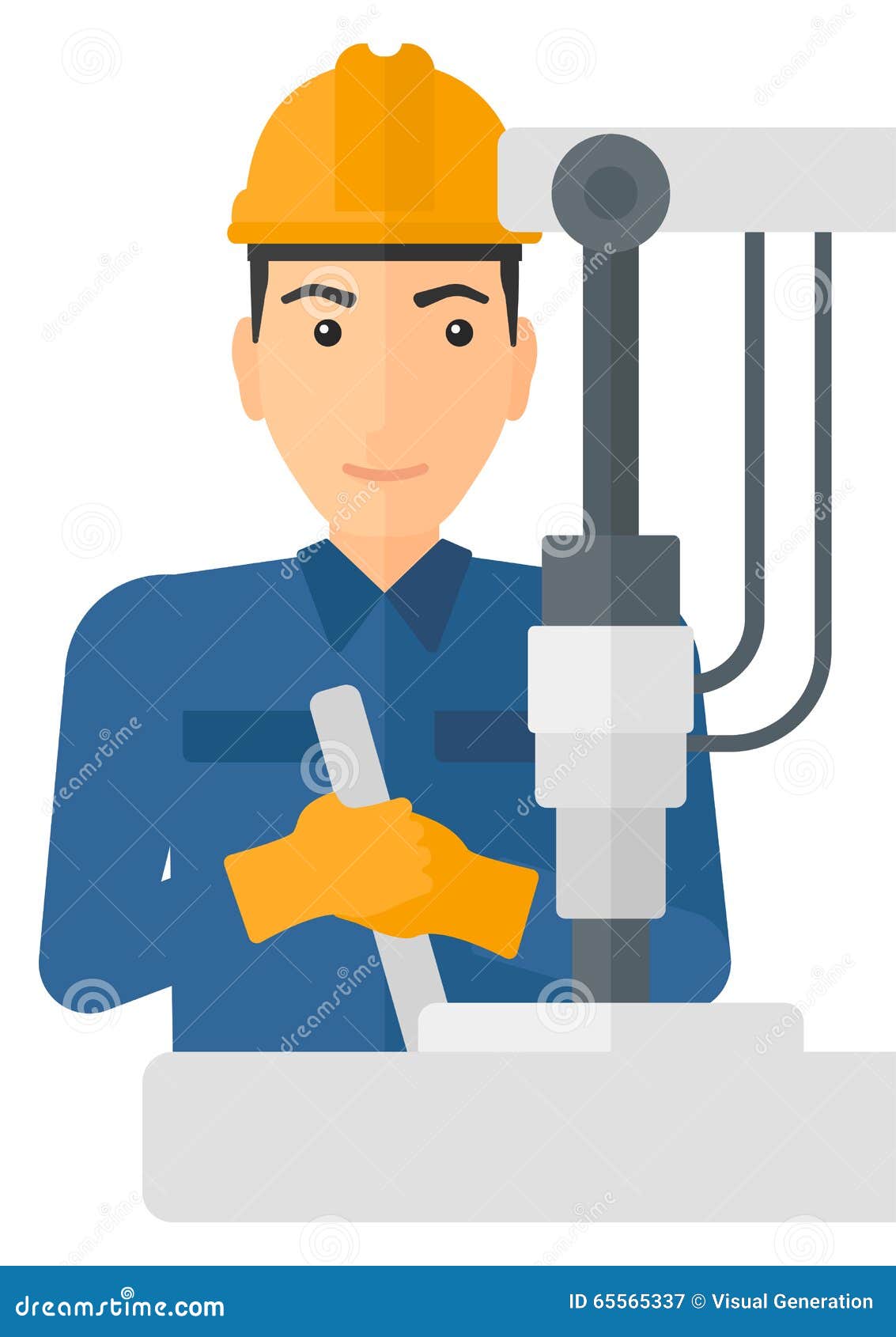 Worker Working with Industrial Equipment Stock Vector - Illustration of ...