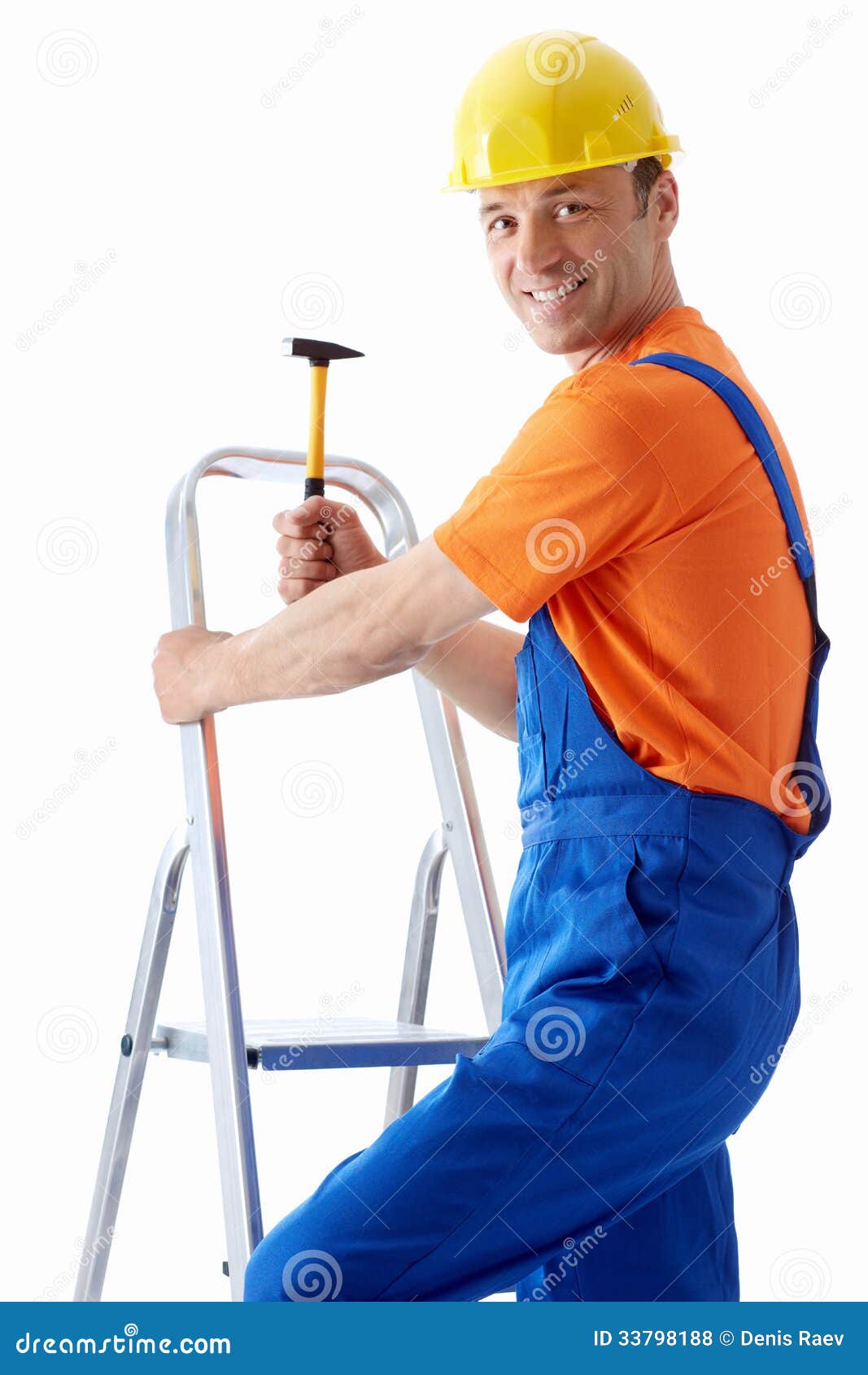 Worker stock photo. Image of buildings, denim, smiling - 33798188