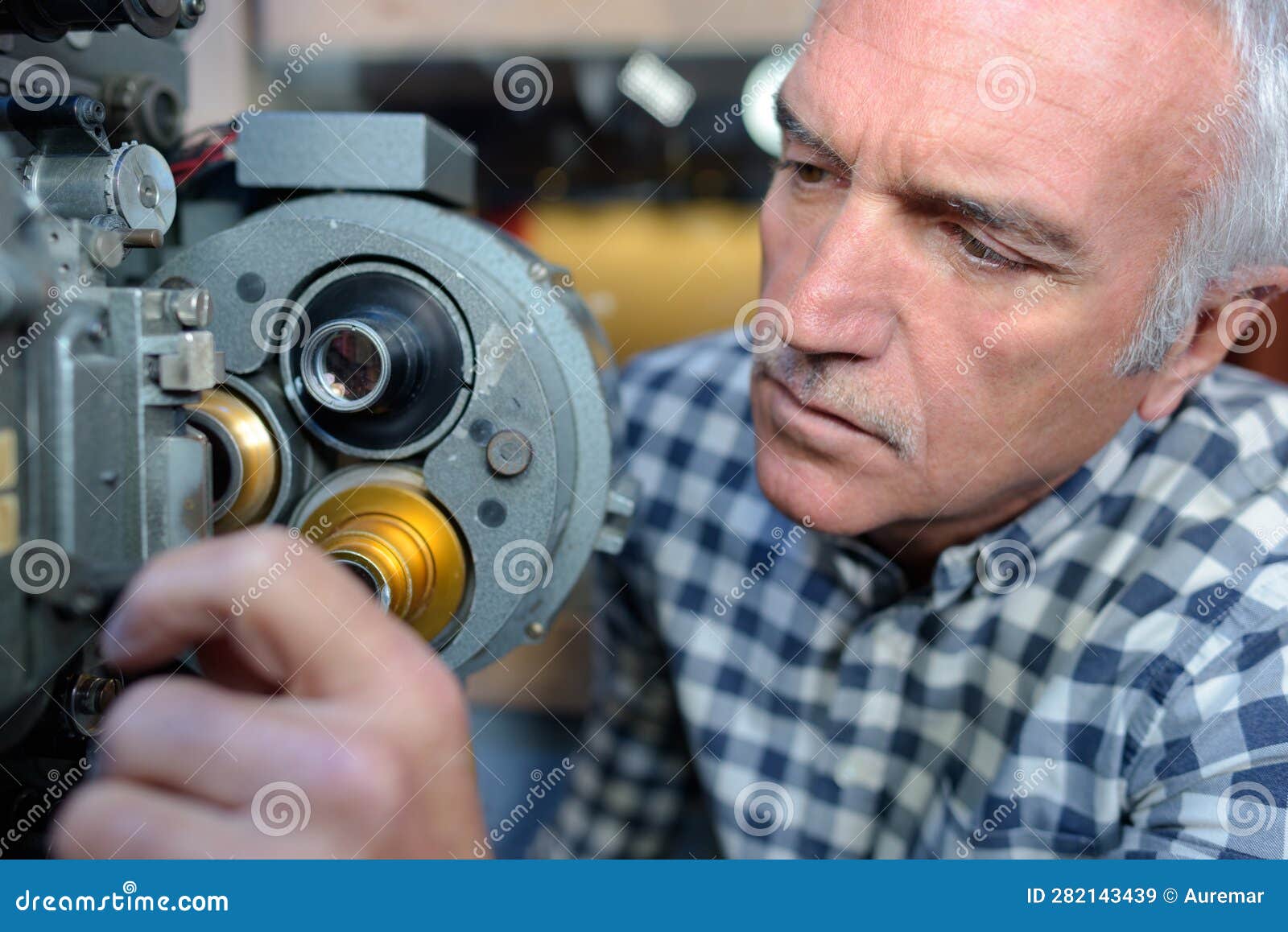 Worker working on machine stock image. Image of warehouse - 282143439