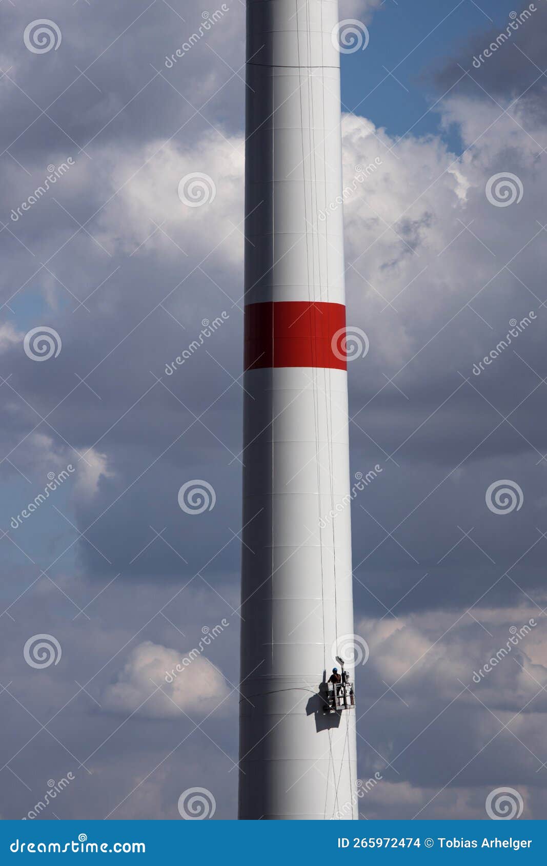 Worker Working on a Modern Wind Turbine Tower Editorial Stock Image ...