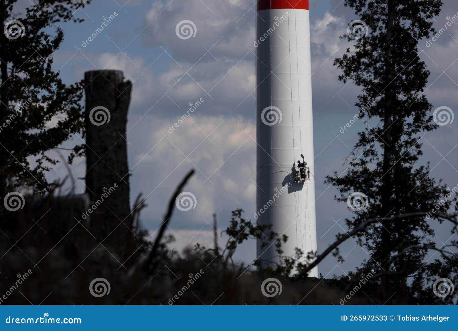 Worker Working on a Modern Wind Turbine Tower Editorial Stock Photo ...