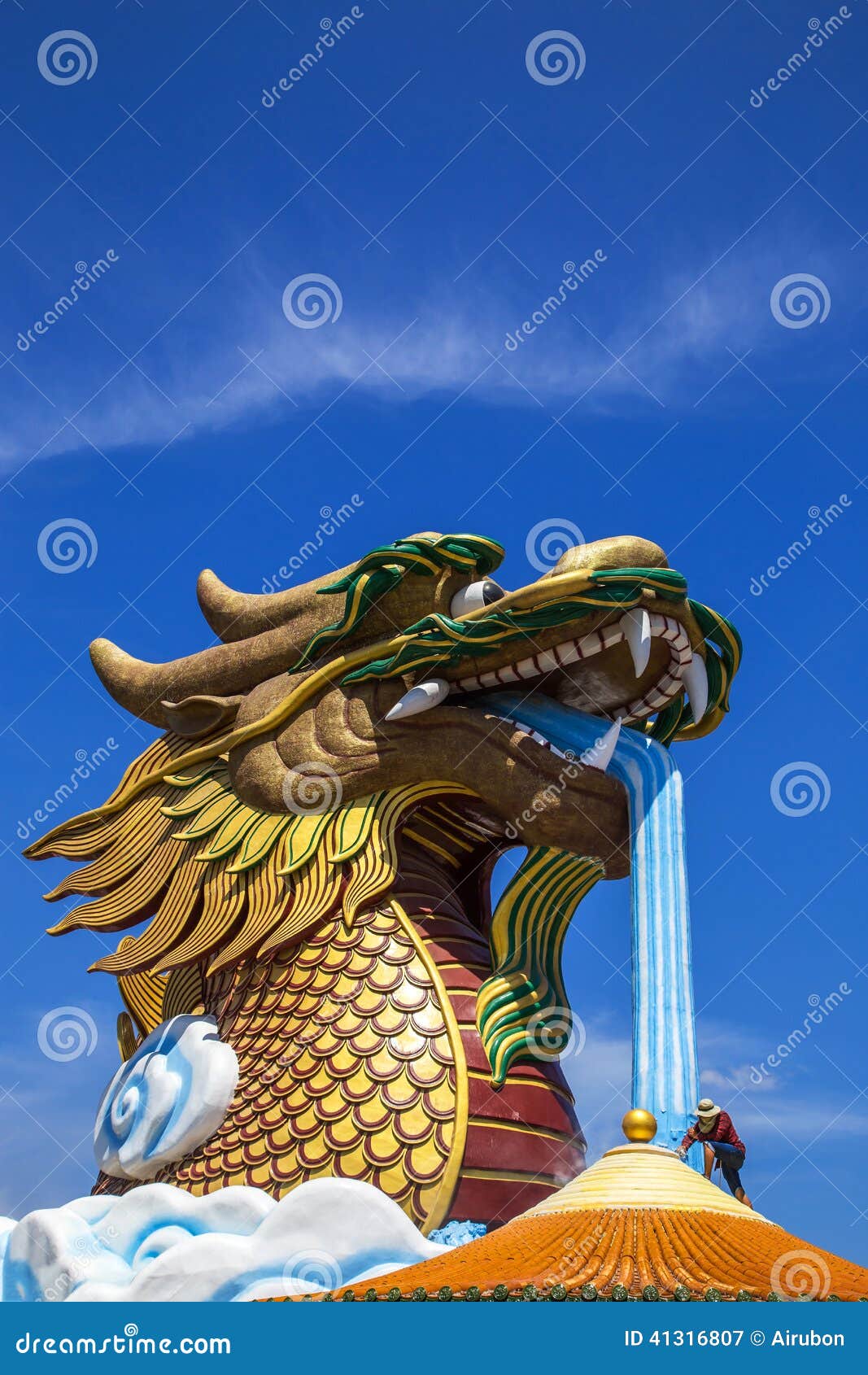 Worker Working on Roof Chinese Temple Stock Image - Image of faith ...