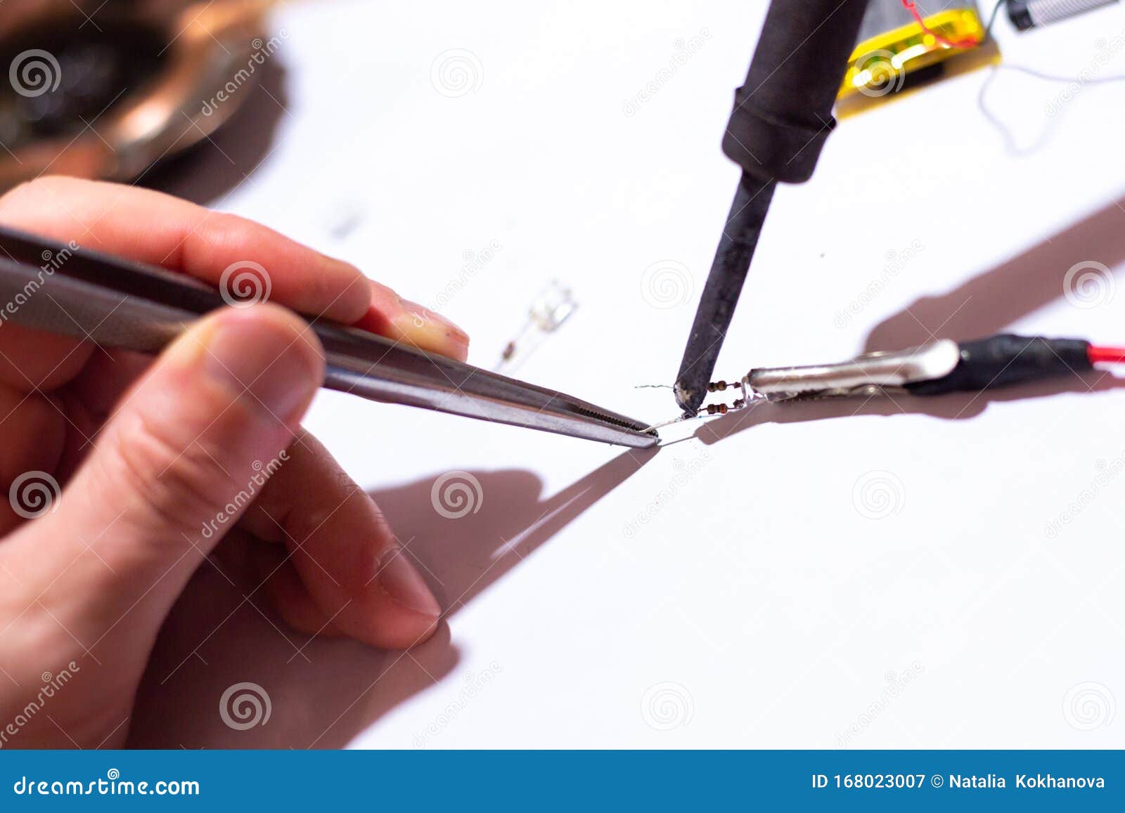 Worker in a Workshop Repairing and Soldering Stock Image - Image of ...