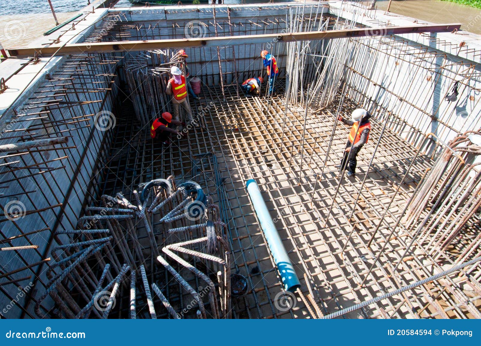Worker in Workwear Making Reinforcement Metal Fram Stock Photo - Image ...