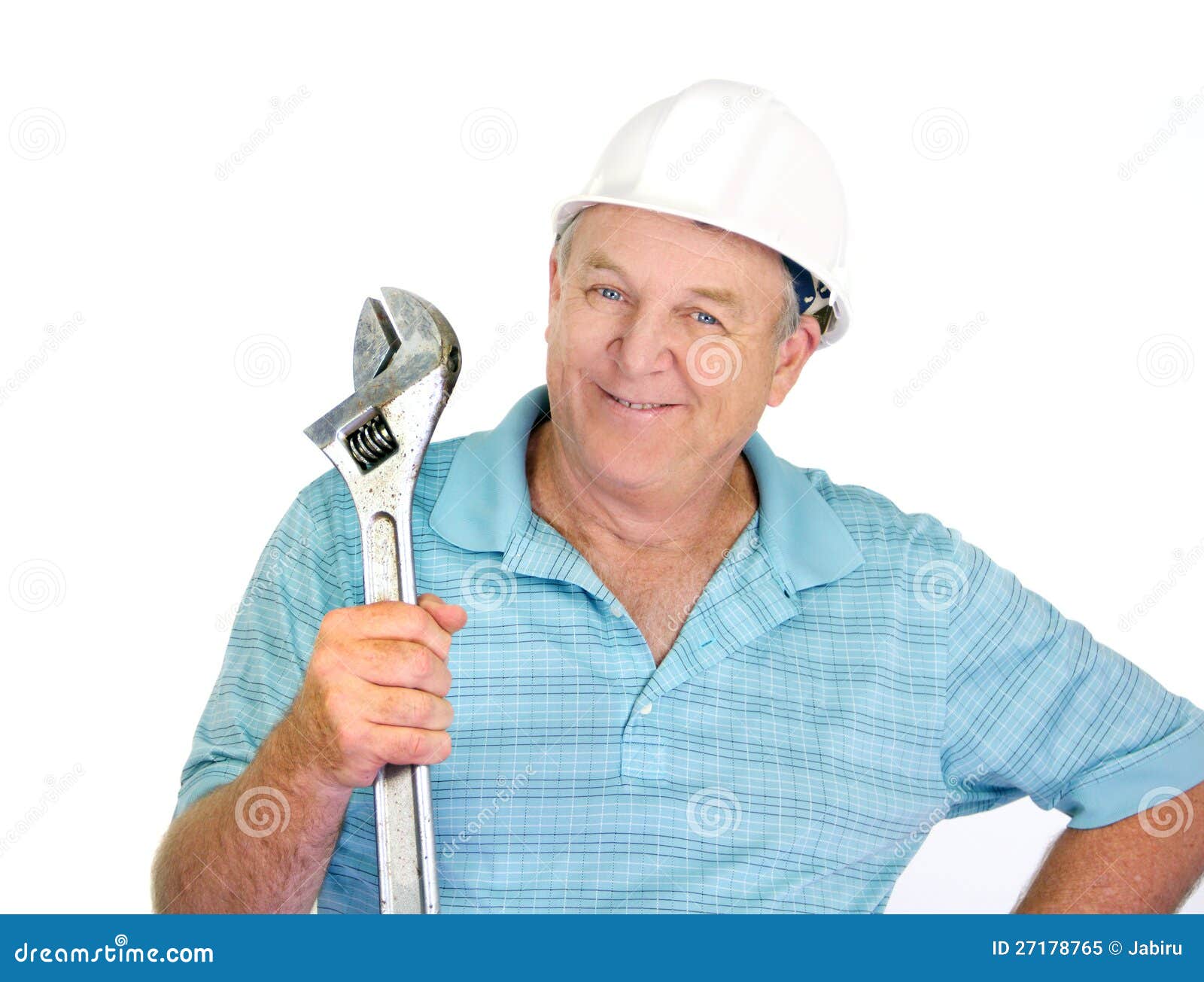 Worker with Wrench stock image. Image of tool, foreman - 27178765