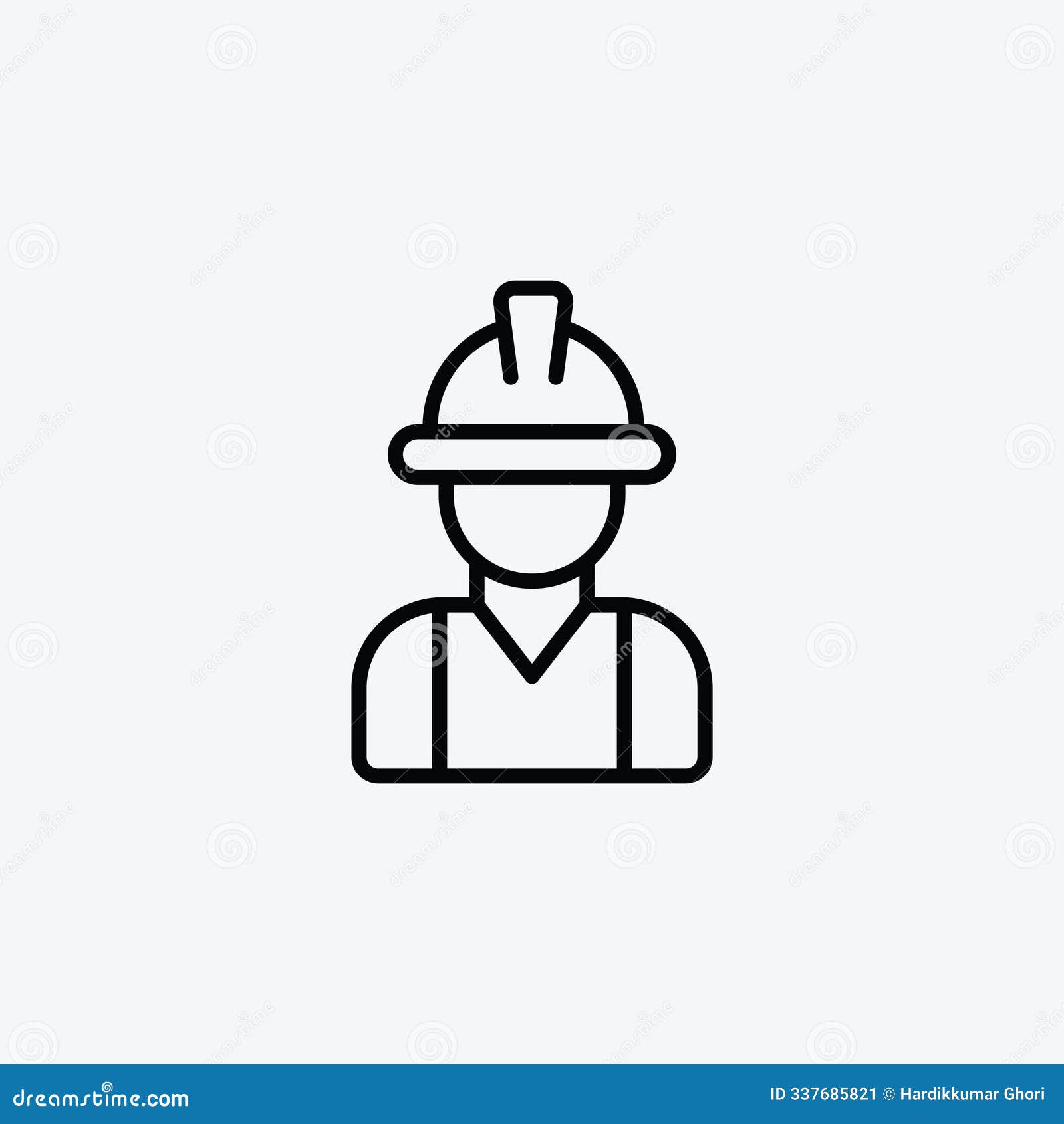 Workerline in Thin Line Black Color. Flat Simple Vector Symbols ...