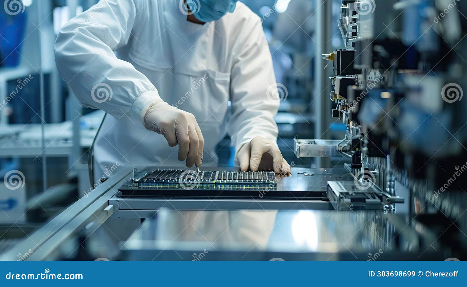 Workers on the Assembly Line Install Chips on Chips Stock Image - Image ...