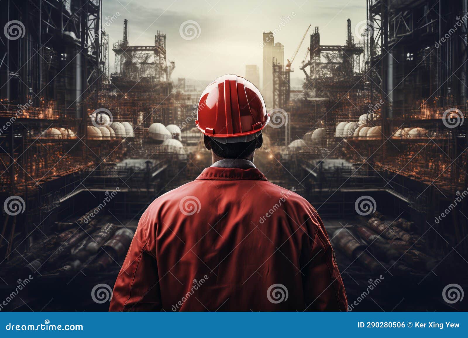 Workers Back View in the Global Economy Stock Illustration ...