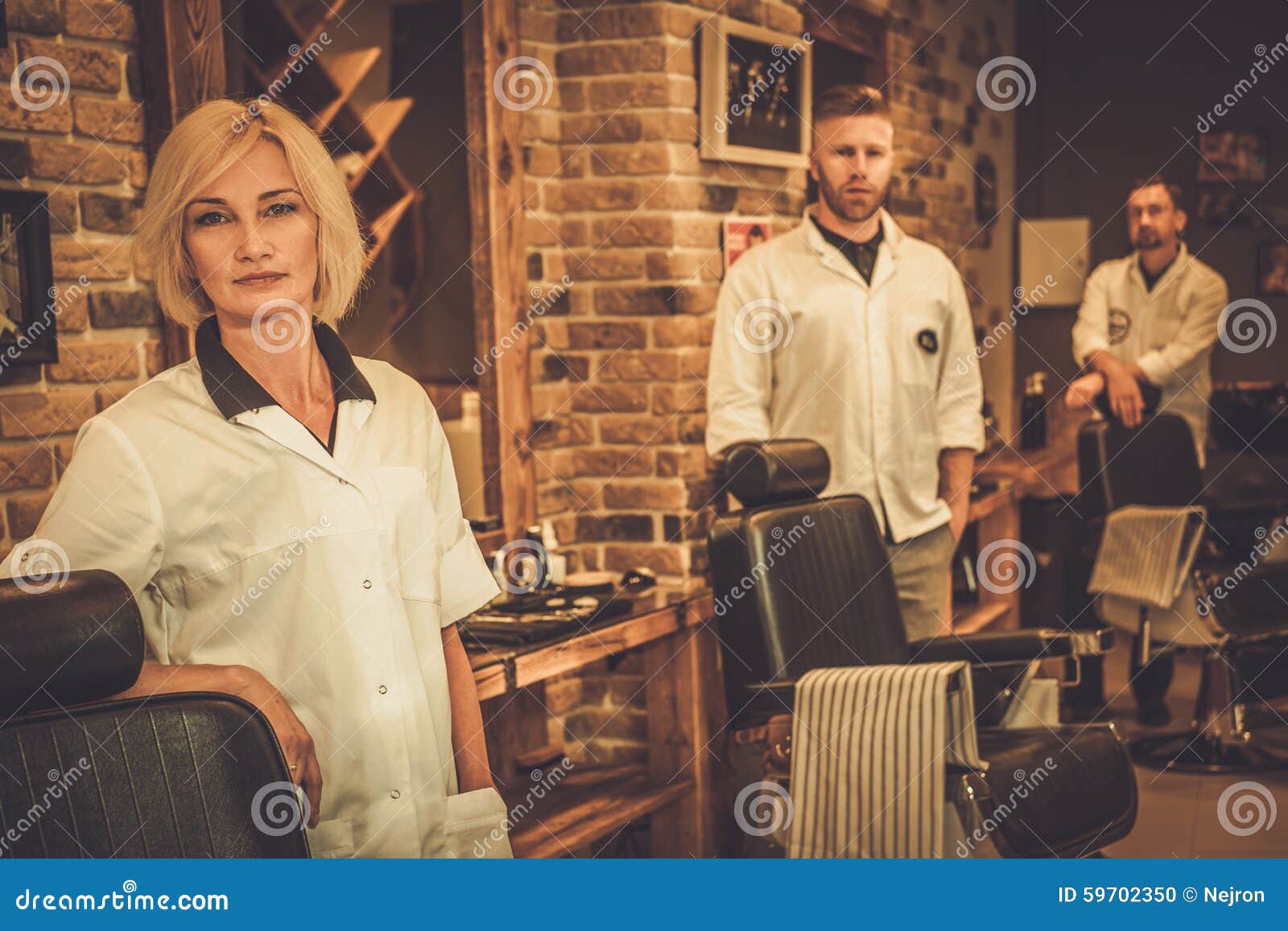 Workers of barber shop stock photo. Image of hairstylist - 59702350