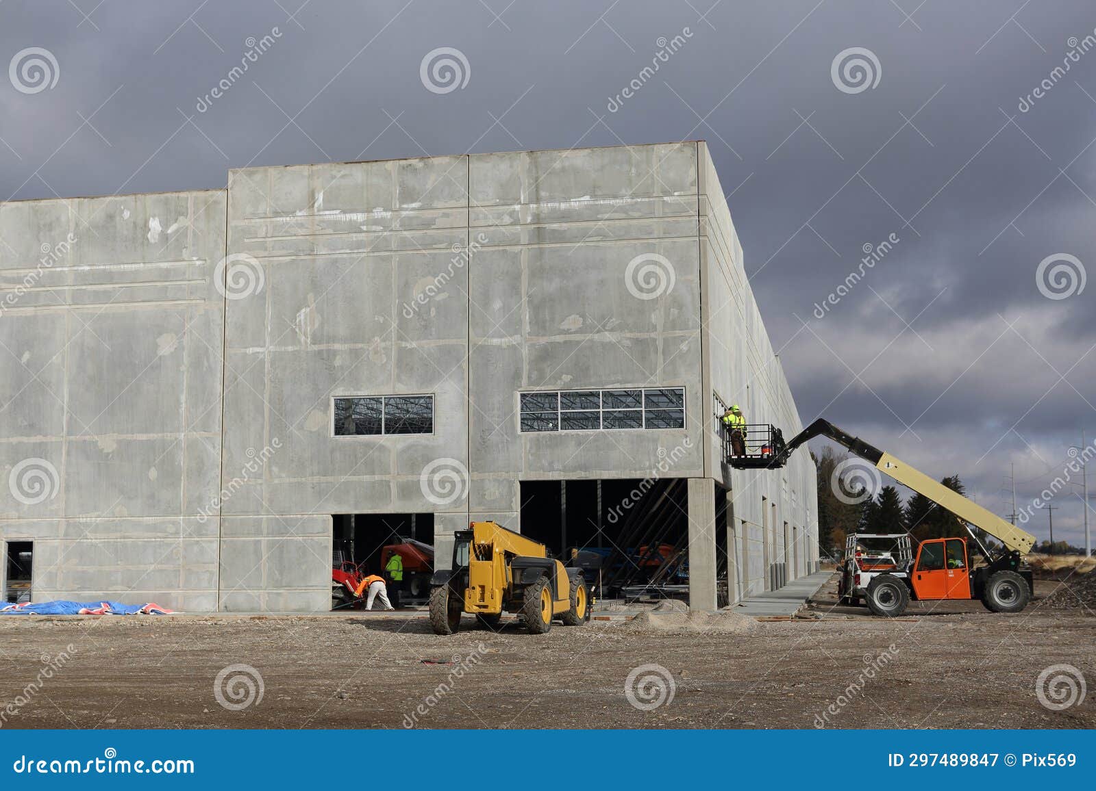 Workers Installing Windows in a Warehouse. Editorial Photography ...