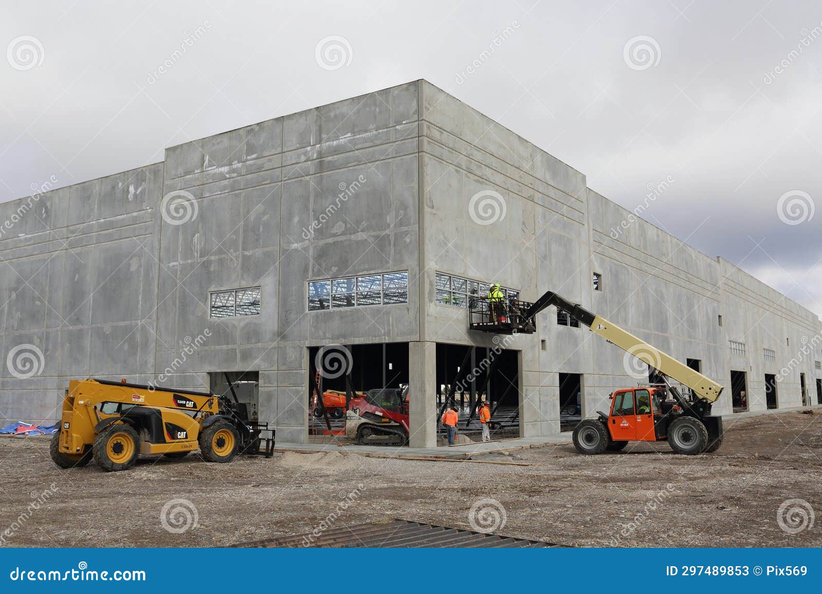 Workers Installing Windows in a Warehouse. Editorial Stock Photo ...