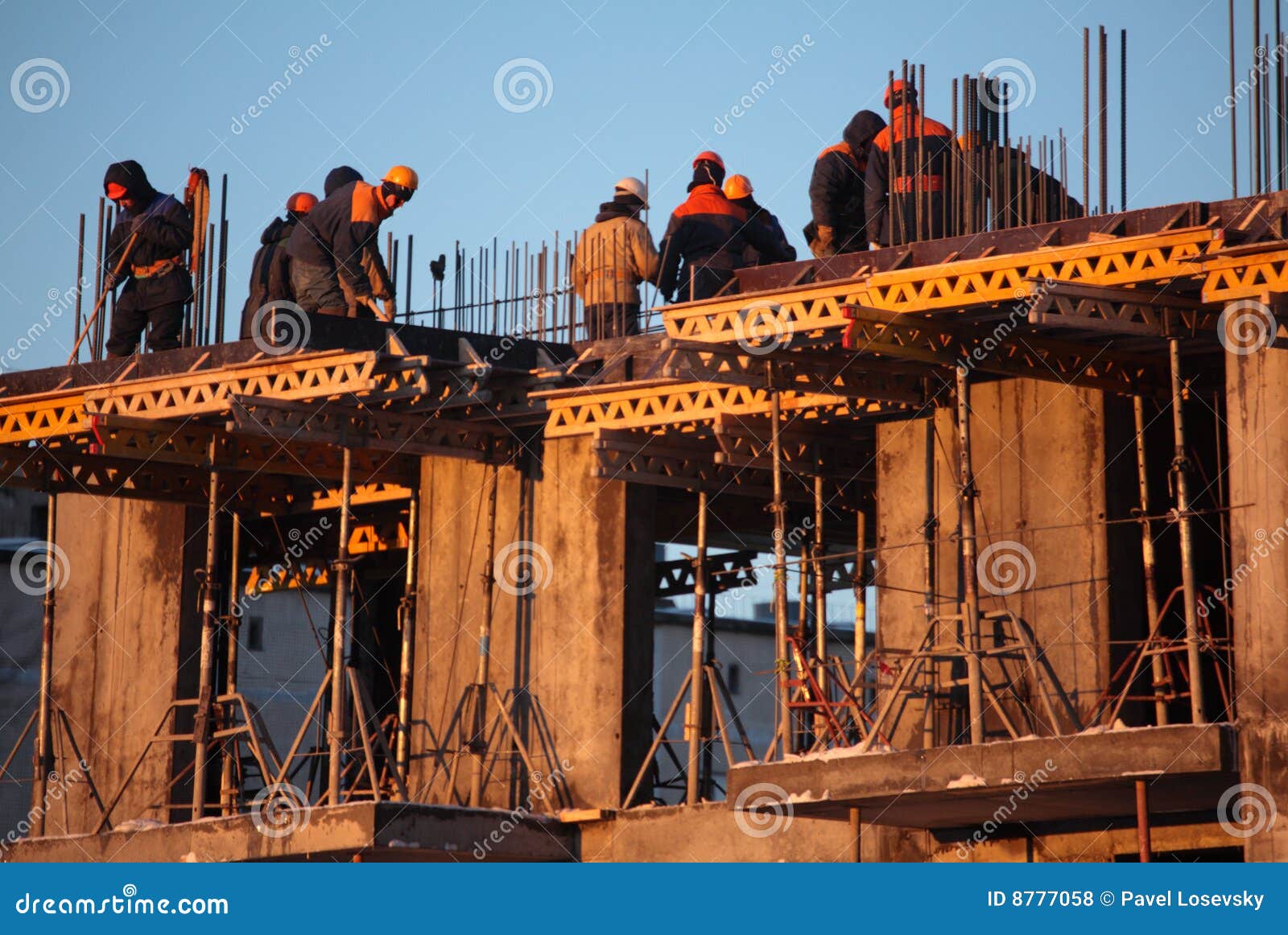 Workers on building stock photo. Image of outdoors, helmet - 8777058
