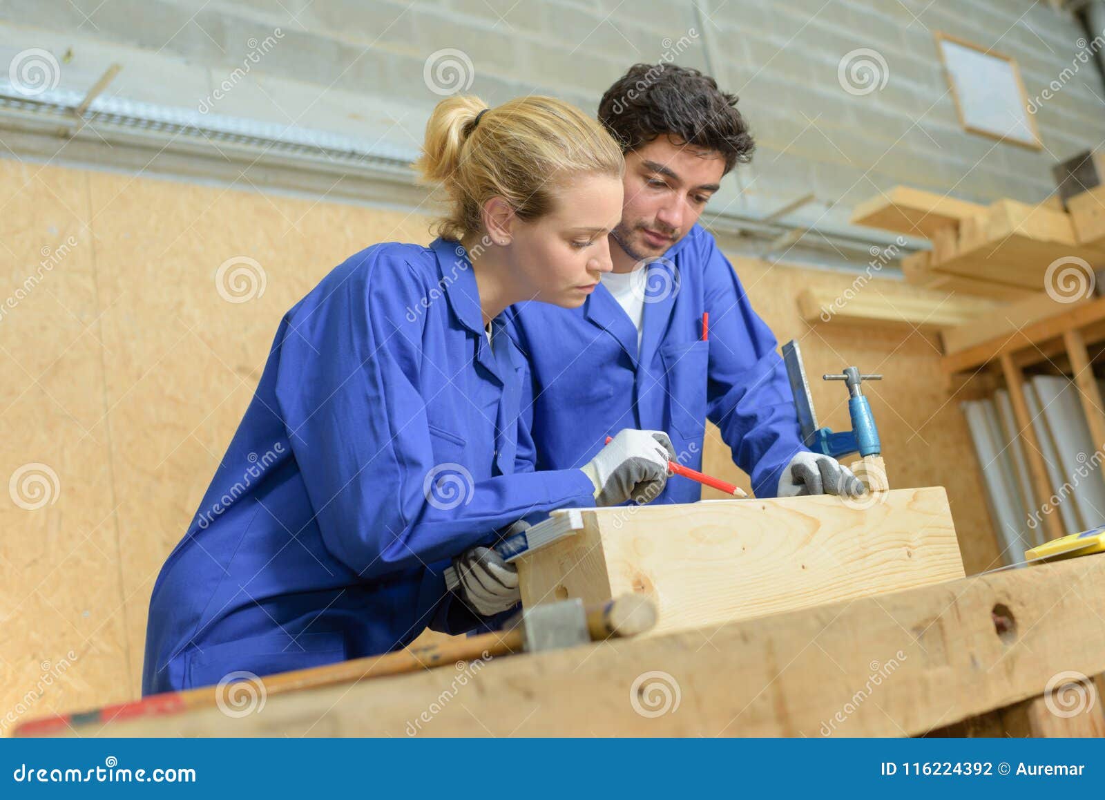 Workers in Carpentry Workshop Stock Photo - Image of teen, confidence ...