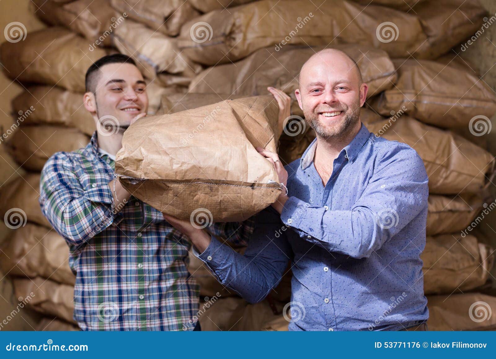 Workers Carrying Bags of Cement Stock Photo - Image of coal, russian ...