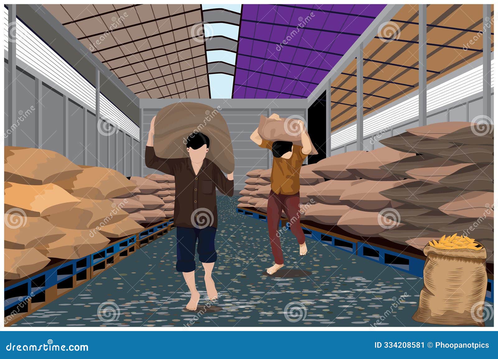 Rice Sack Cartoon . Rice Bag. Symbol. Royalty-Free Stock Photography ...