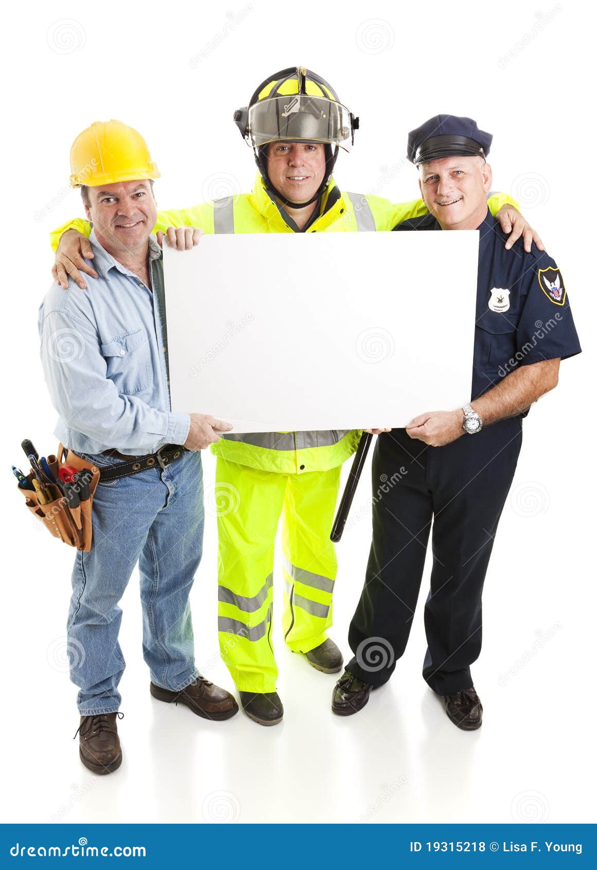 Workers Carrying Sign stock photo. Image of fire, construction - 19315218