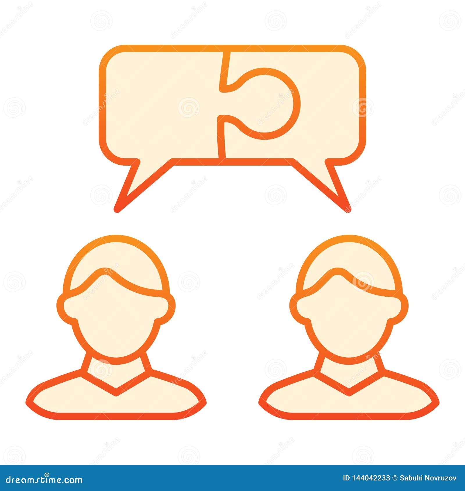 Workers Chat Flat Icon. Employee Talk Orange Icons in Trendy Flat Style ...