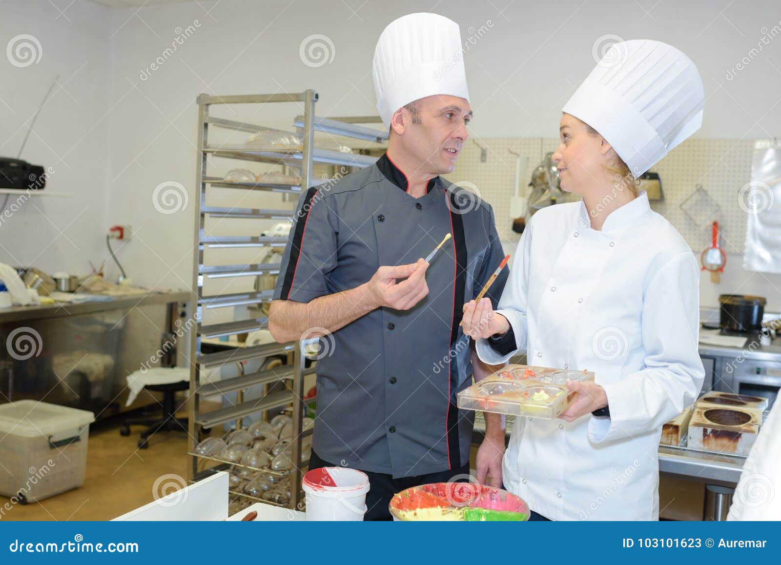 Workers at Chocolate Factory Stock Image - Image of sale, commerce ...