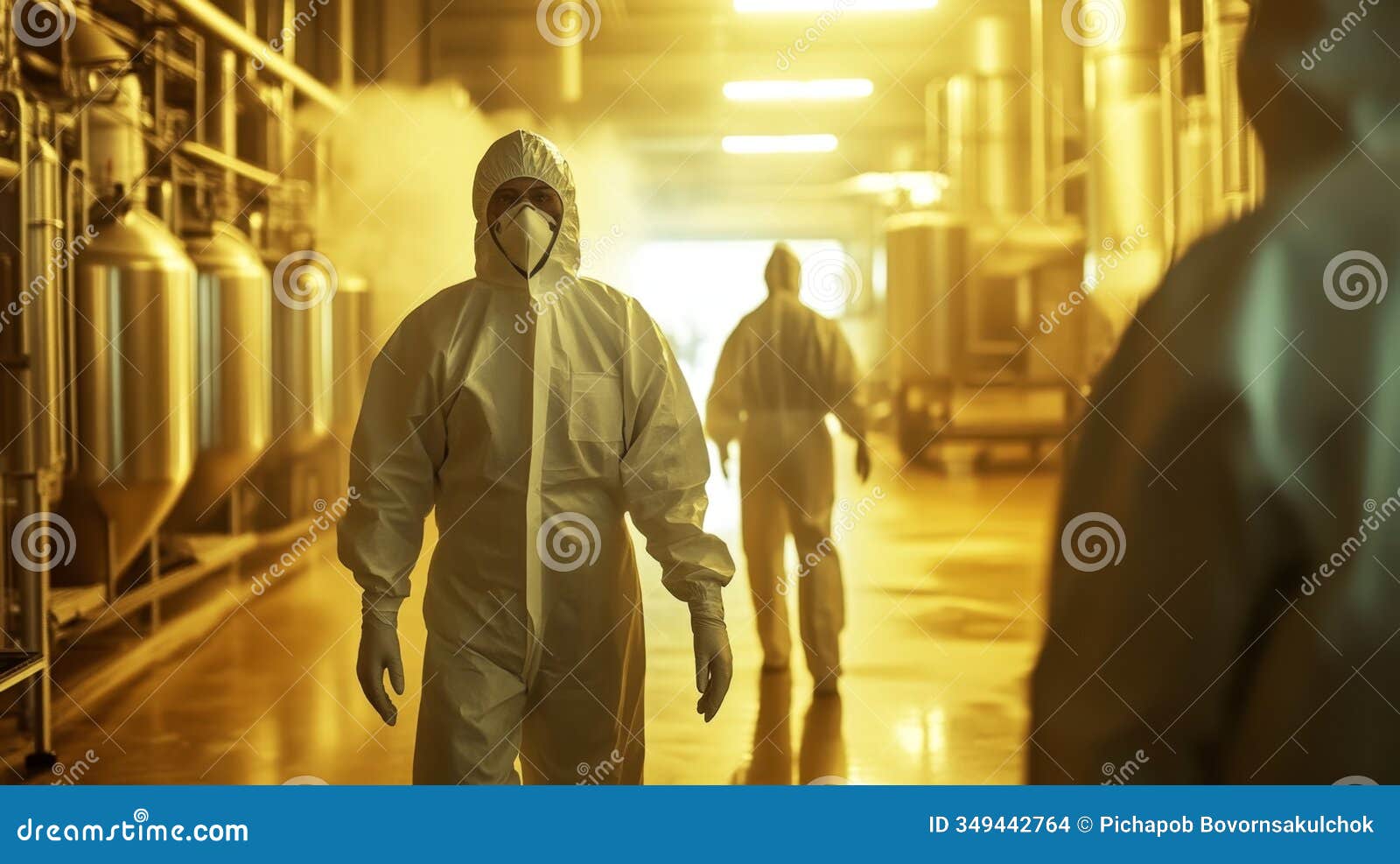 Workers in Clean Suits at a Biofuel Production Facility Stock Photo ...