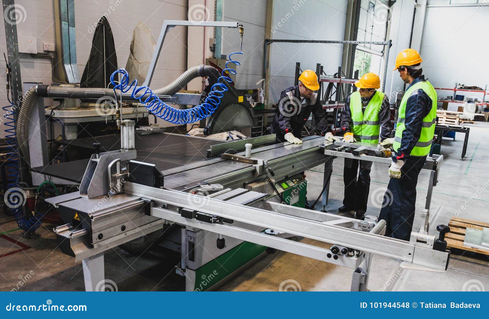 Workers at CNC Machine Shop Stock Photo - Image of workman, machinery ...