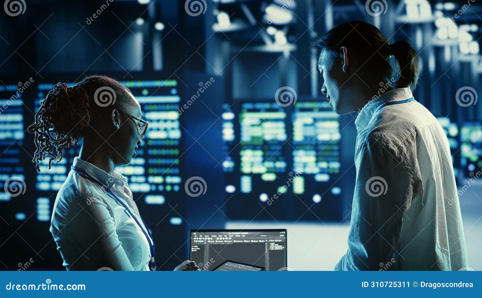 Workers Coding in Data Center Stock Image - Image of hardware, arrays: 310725311