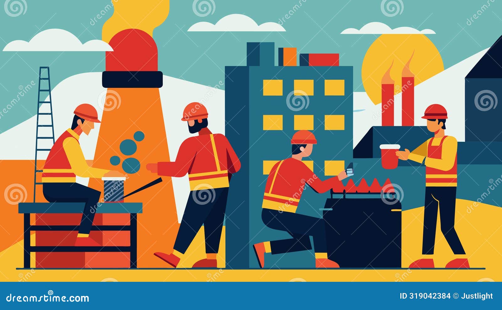 The Workers at the Coking Plant Move with Practiced Efficiency Ensuring ...