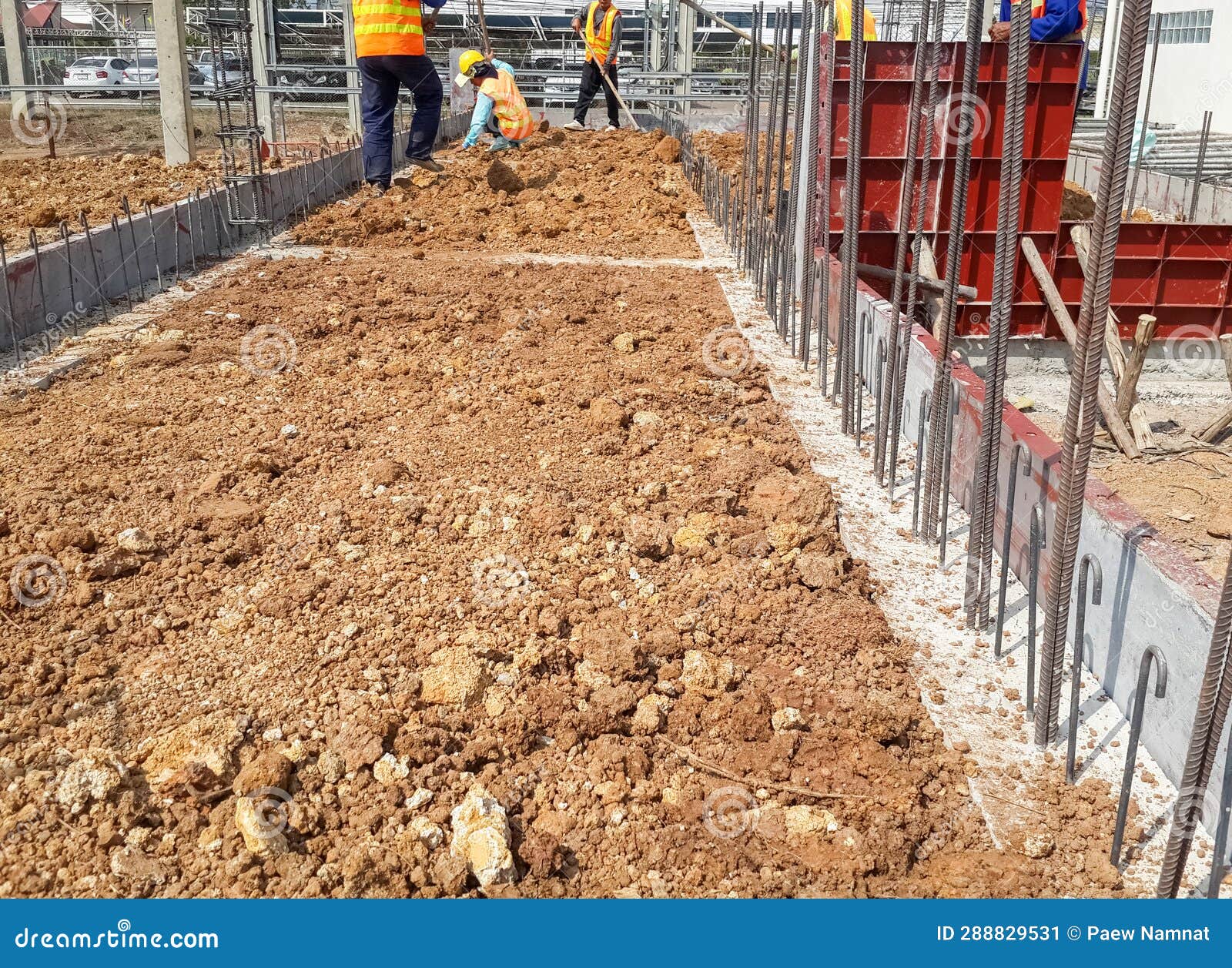 Workers are Compacting the Soil Editorial Photo - Image of handyman ...