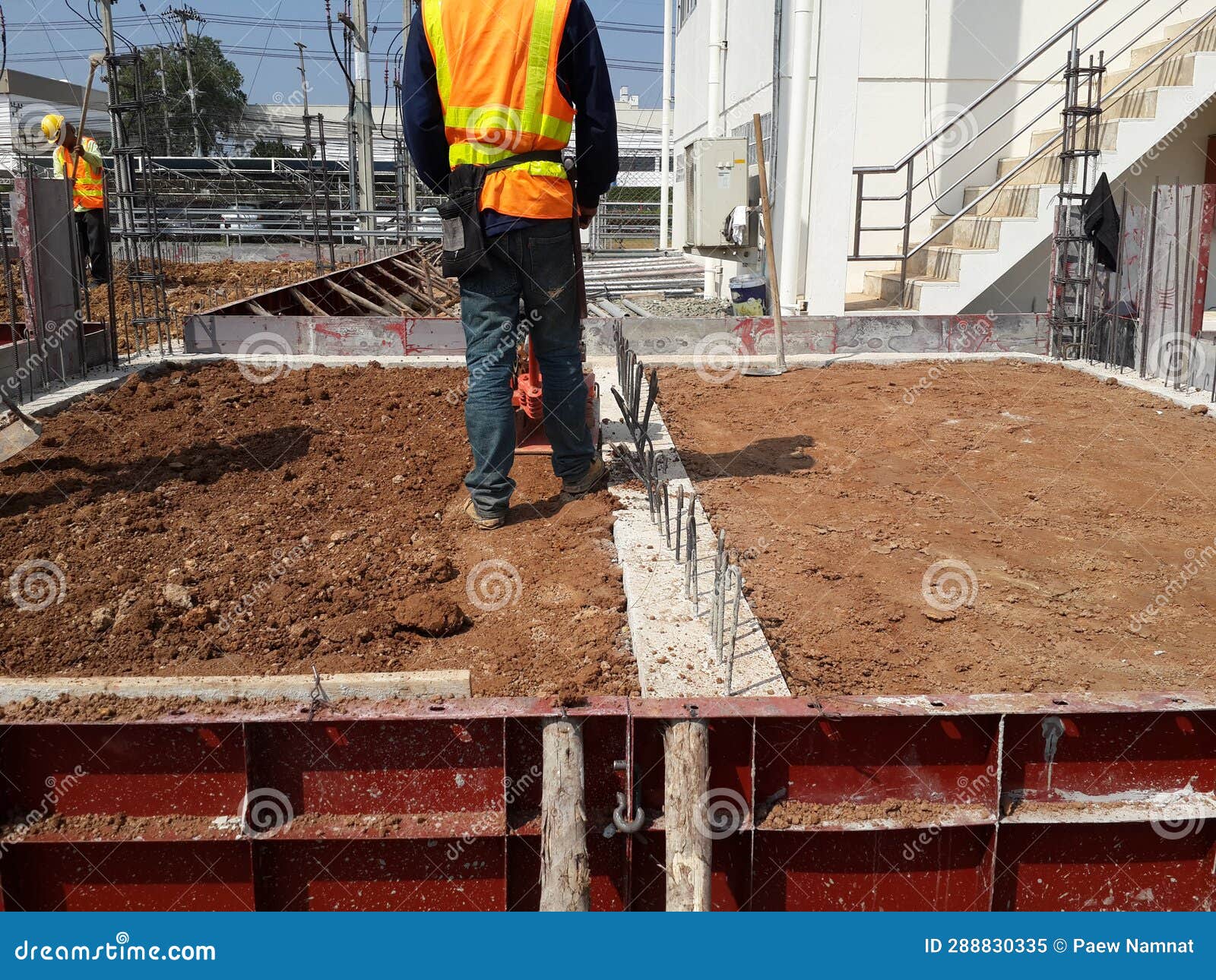 Workers are Compacting the Soil Editorial Image - Image of hammer ...