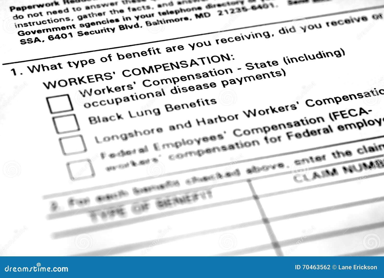 Workers Compensation Application Form Stock Photo - Image of ...