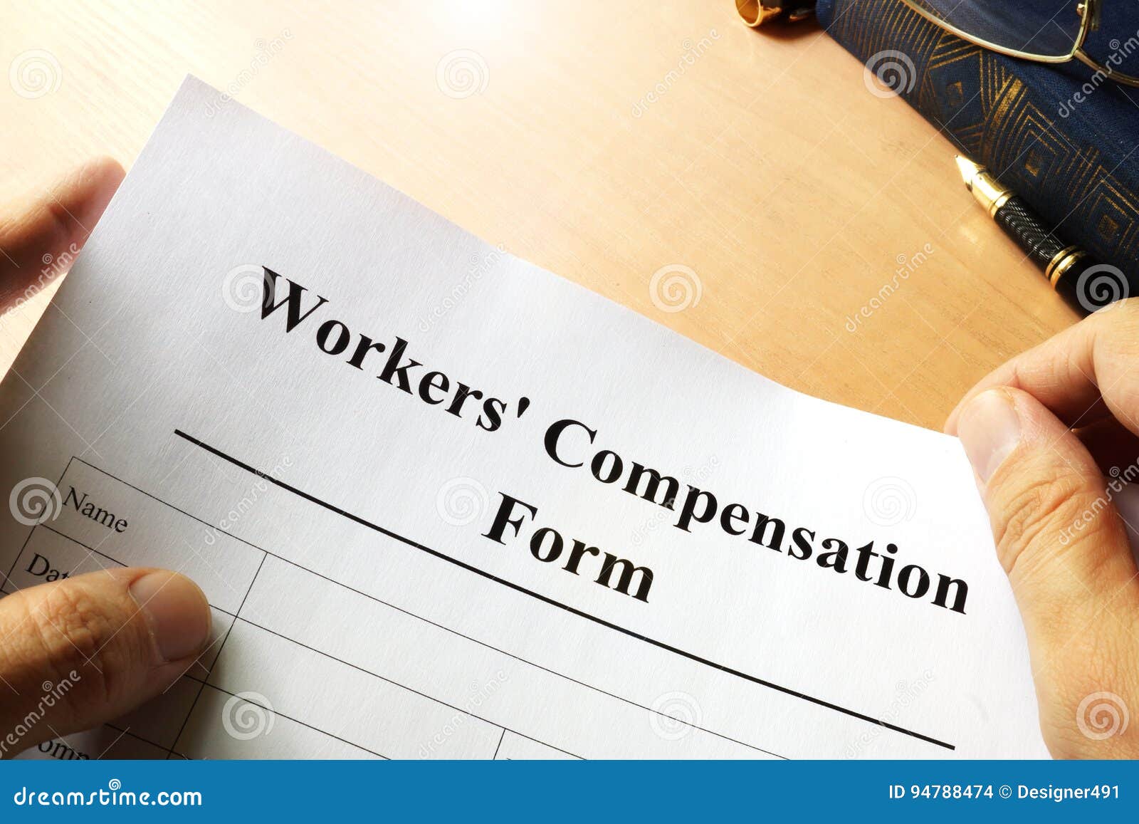 Workers compensation form. stock photo. Image of worker - 94788474
