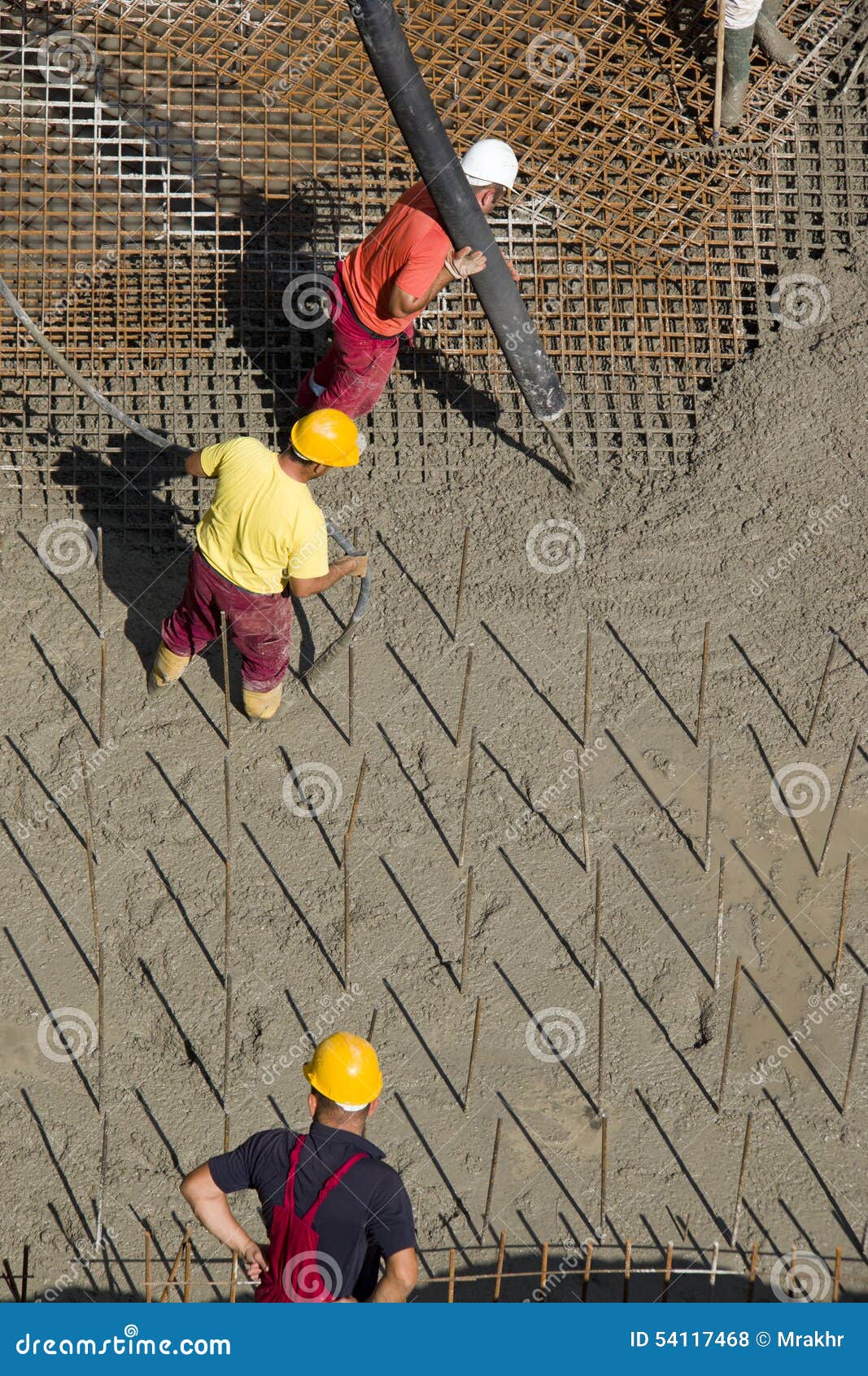 Workers on Concrete Background Editorial Stock Photo - Image of foreman ...